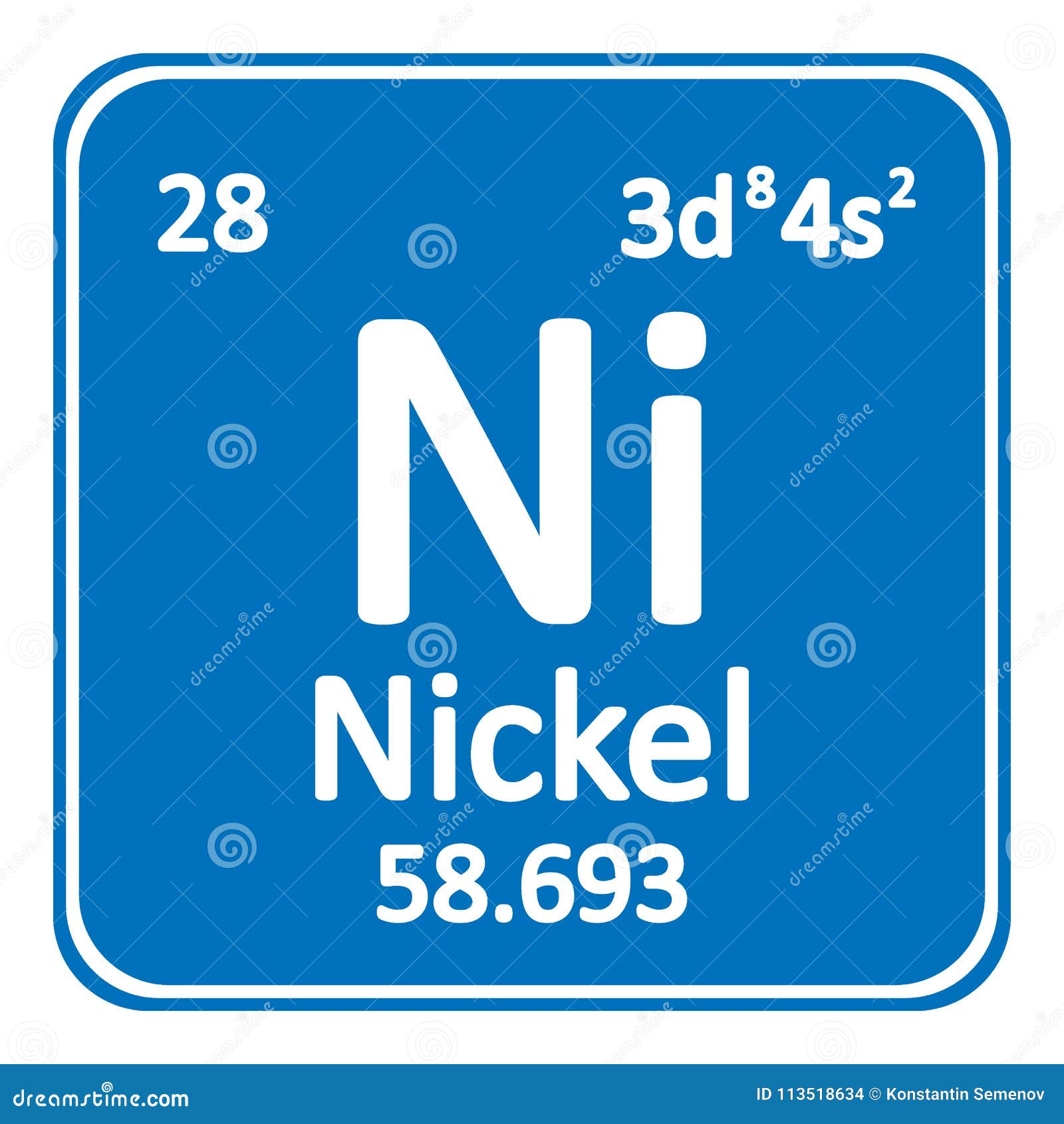 Periodic Table Element Nickel Icon. Stock Illustration - Illustration ...