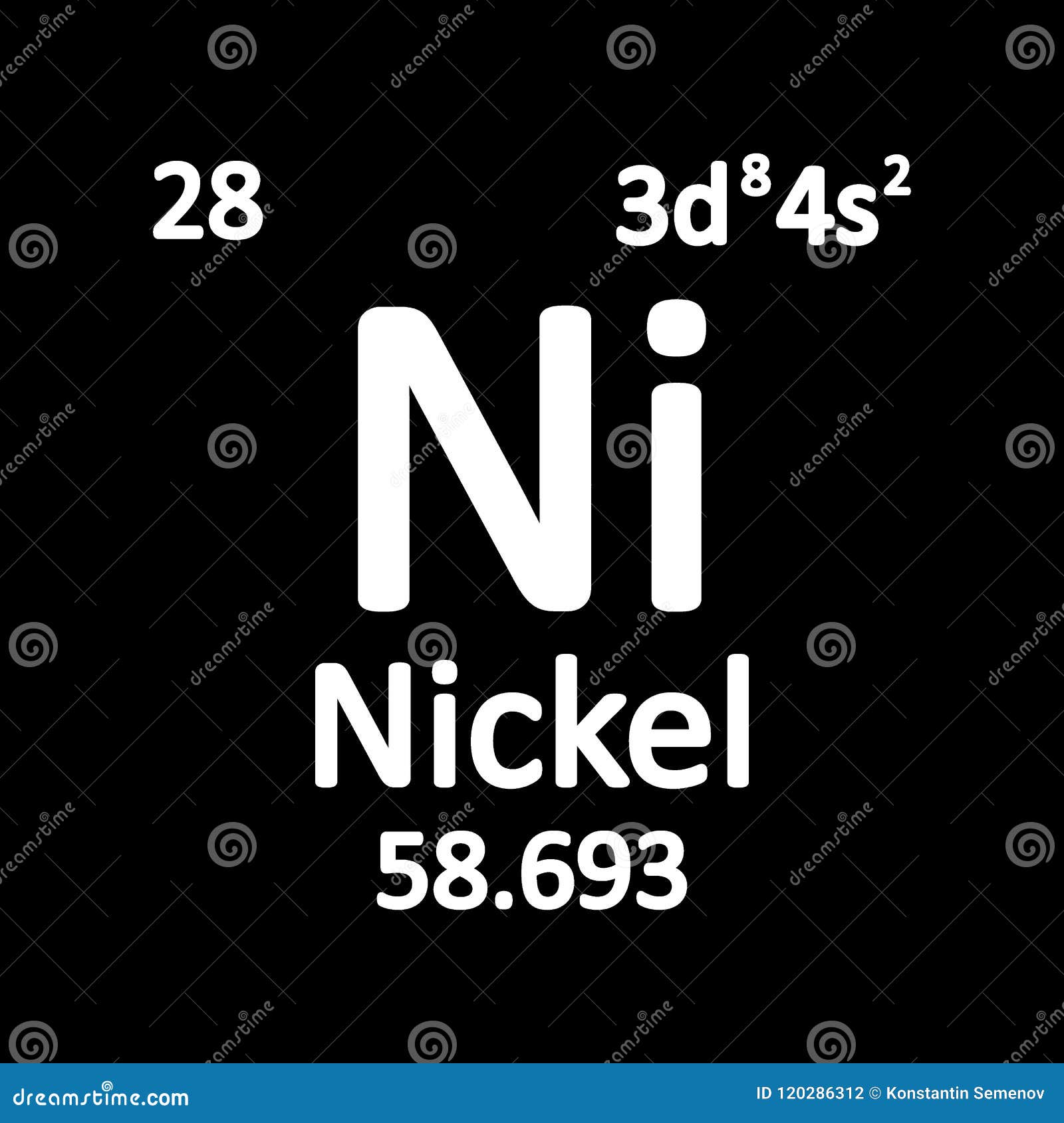 Periodic Table Element Nickel Icon. Stock Illustration - Illustration ...