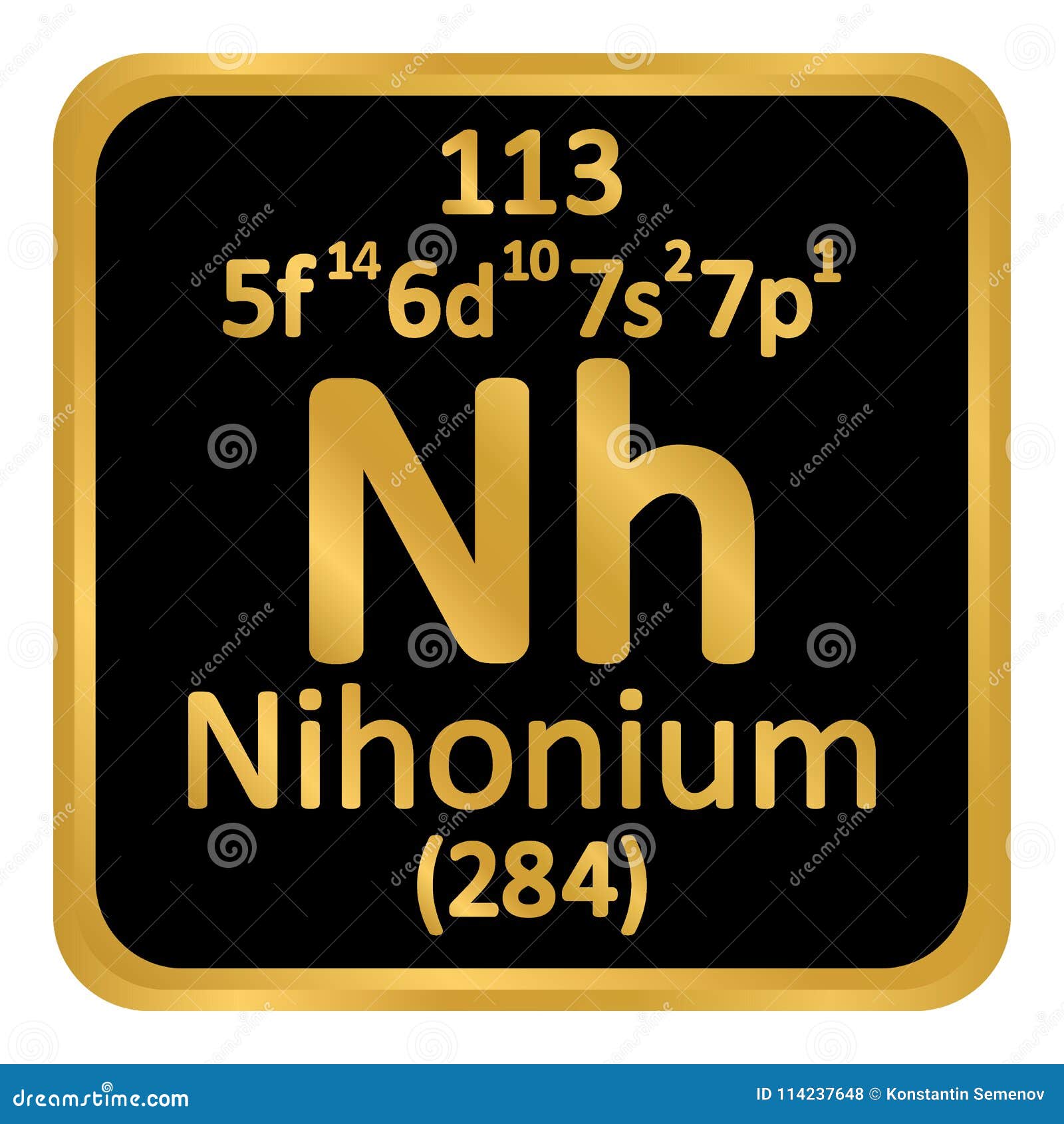 Periodic Table Element Nihonium Icon. Royalty-Free Illustration ...