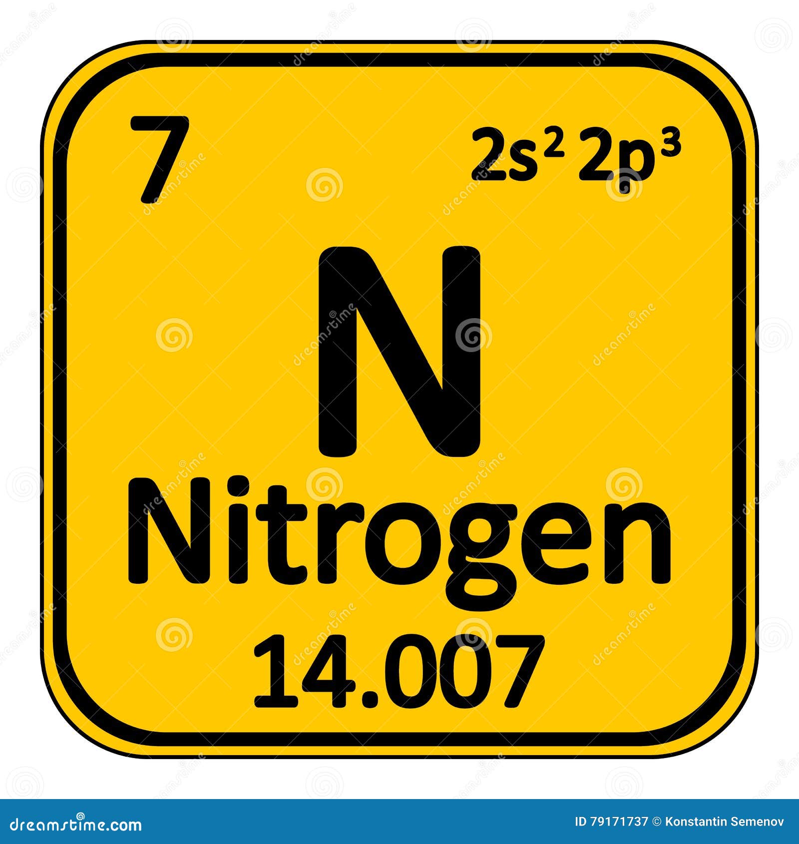 Nitrogen N Button On Black And White Circle Button Background With Blue ...