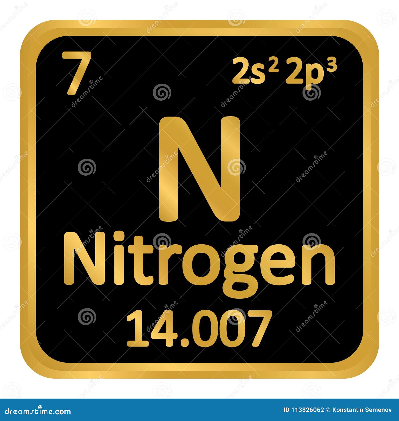 Periodic Table Element Nitrogen Icon. Royalty-Free Cartoon ...