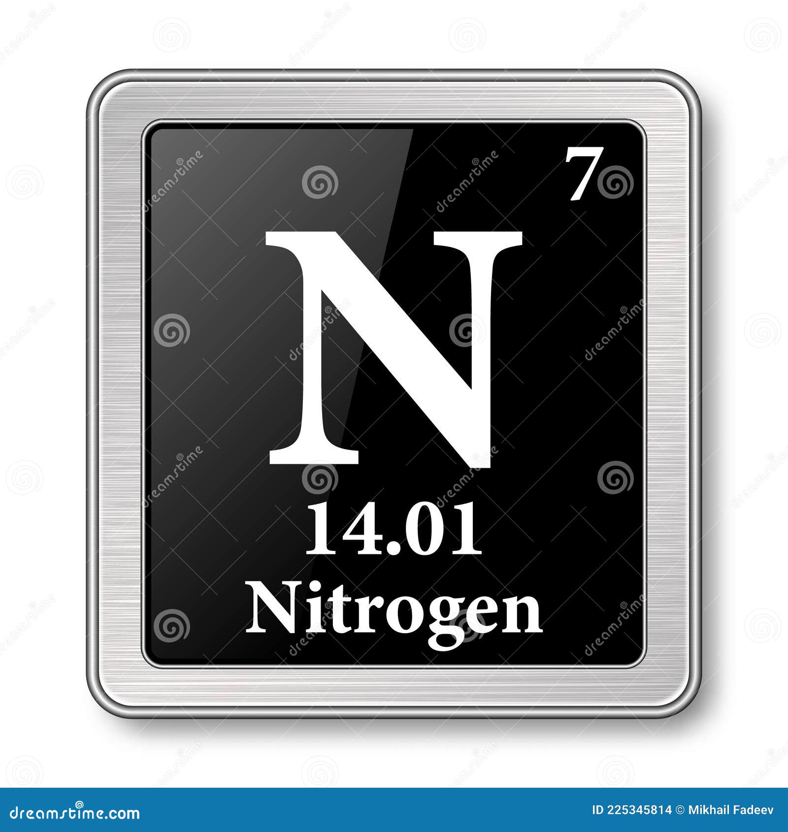 Nitrogen Symbol - N. Element Of The Periodic Table On White Ball With ...