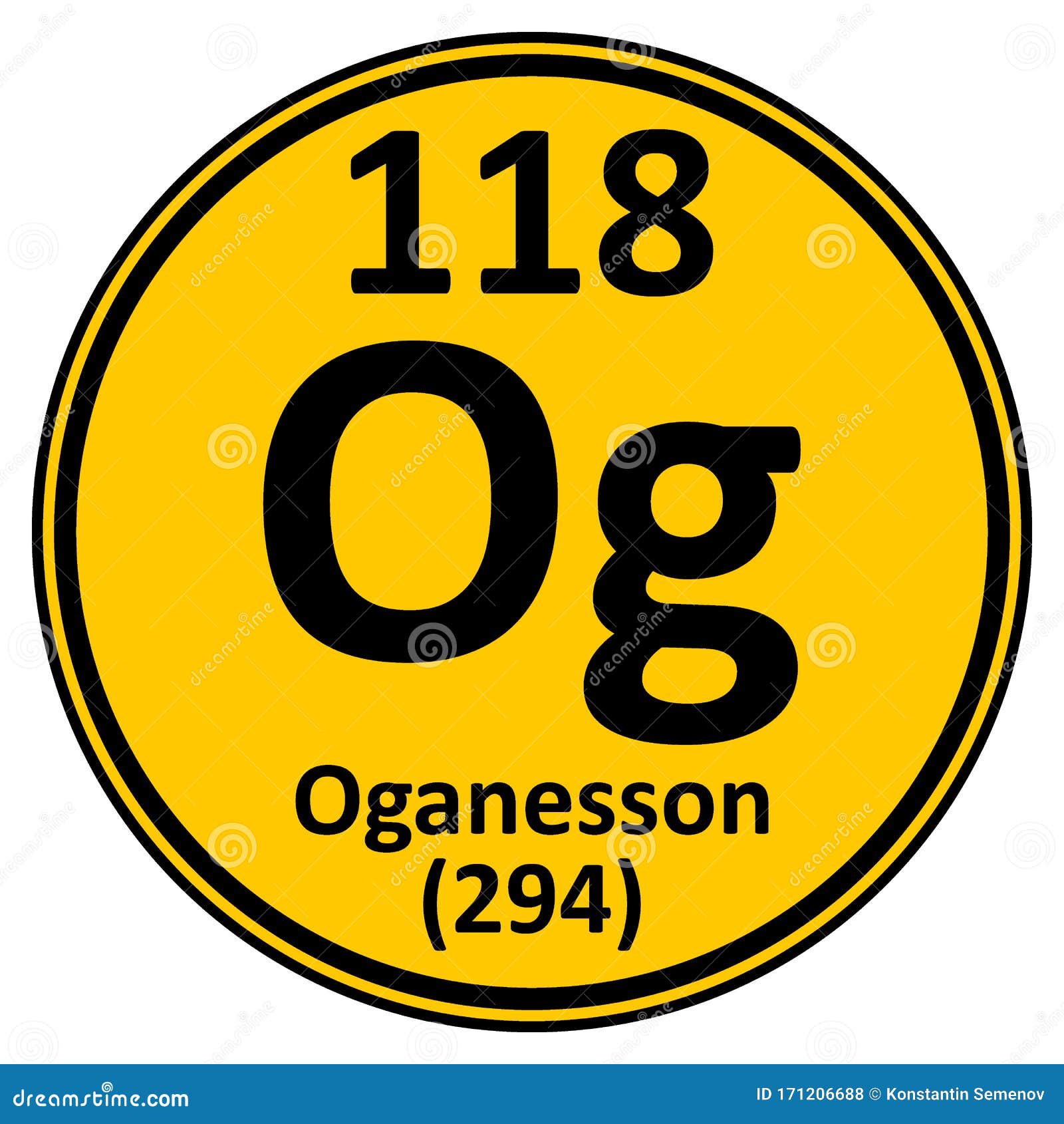 Periodic Table Element Oganesson Icon Stock Illustration - Illustration ...