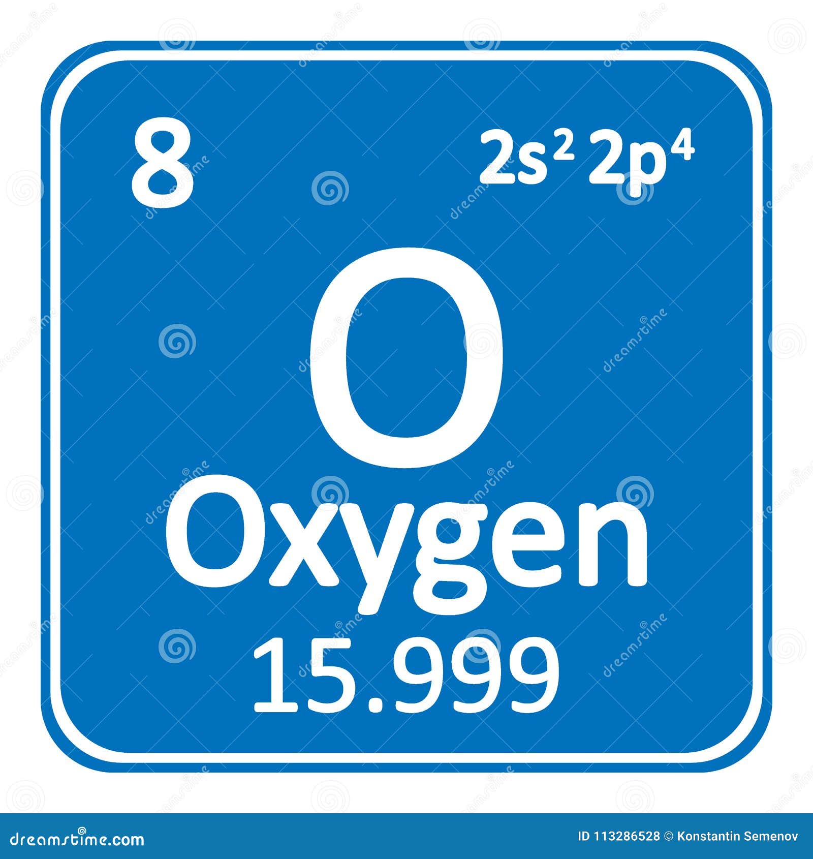Periodic Table Element Oxygen Icon. Stock Illustration - Illustration ...