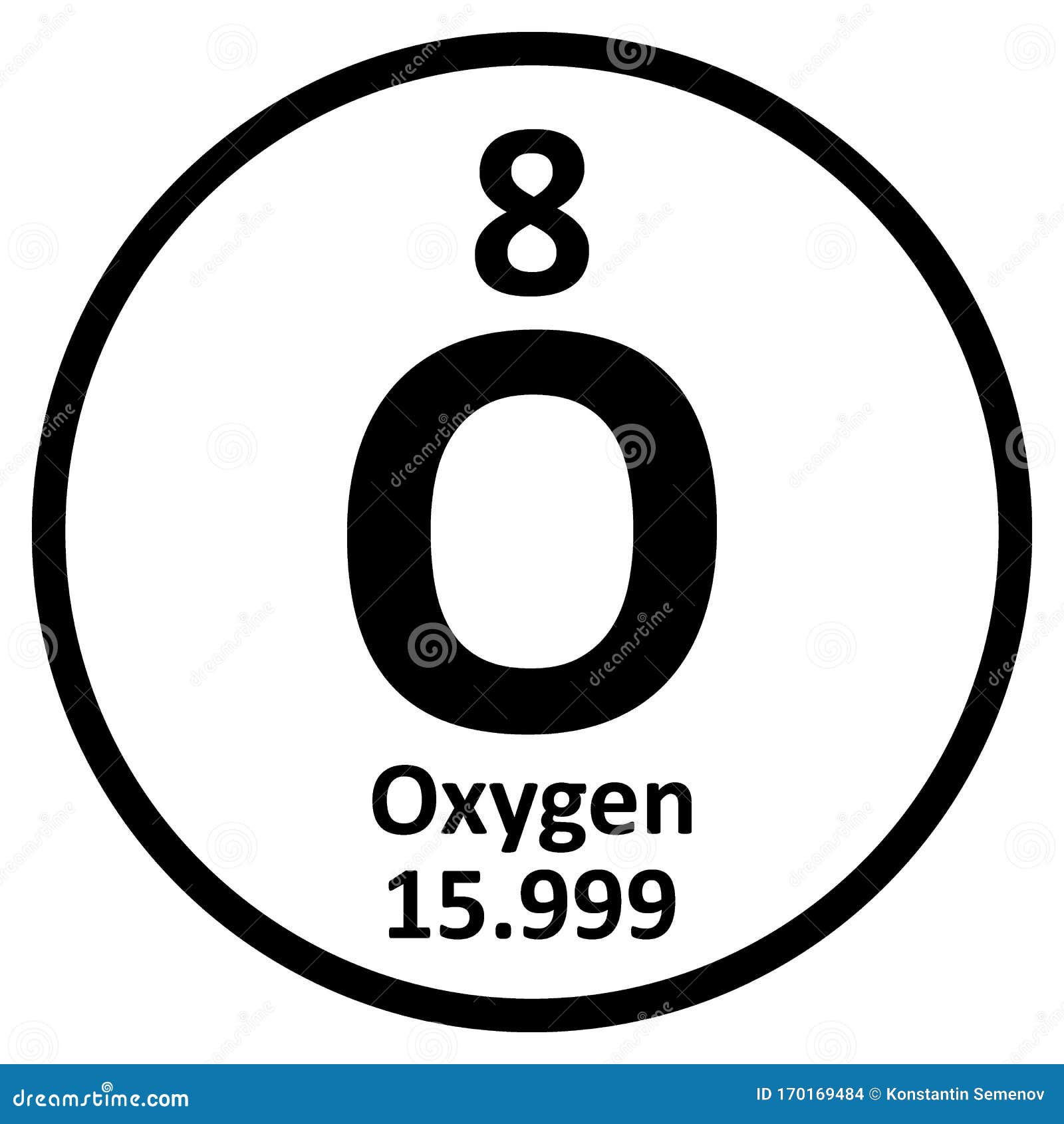 Periodic Table Element Oxygen Icon Stock Illustration - Illustration of ...