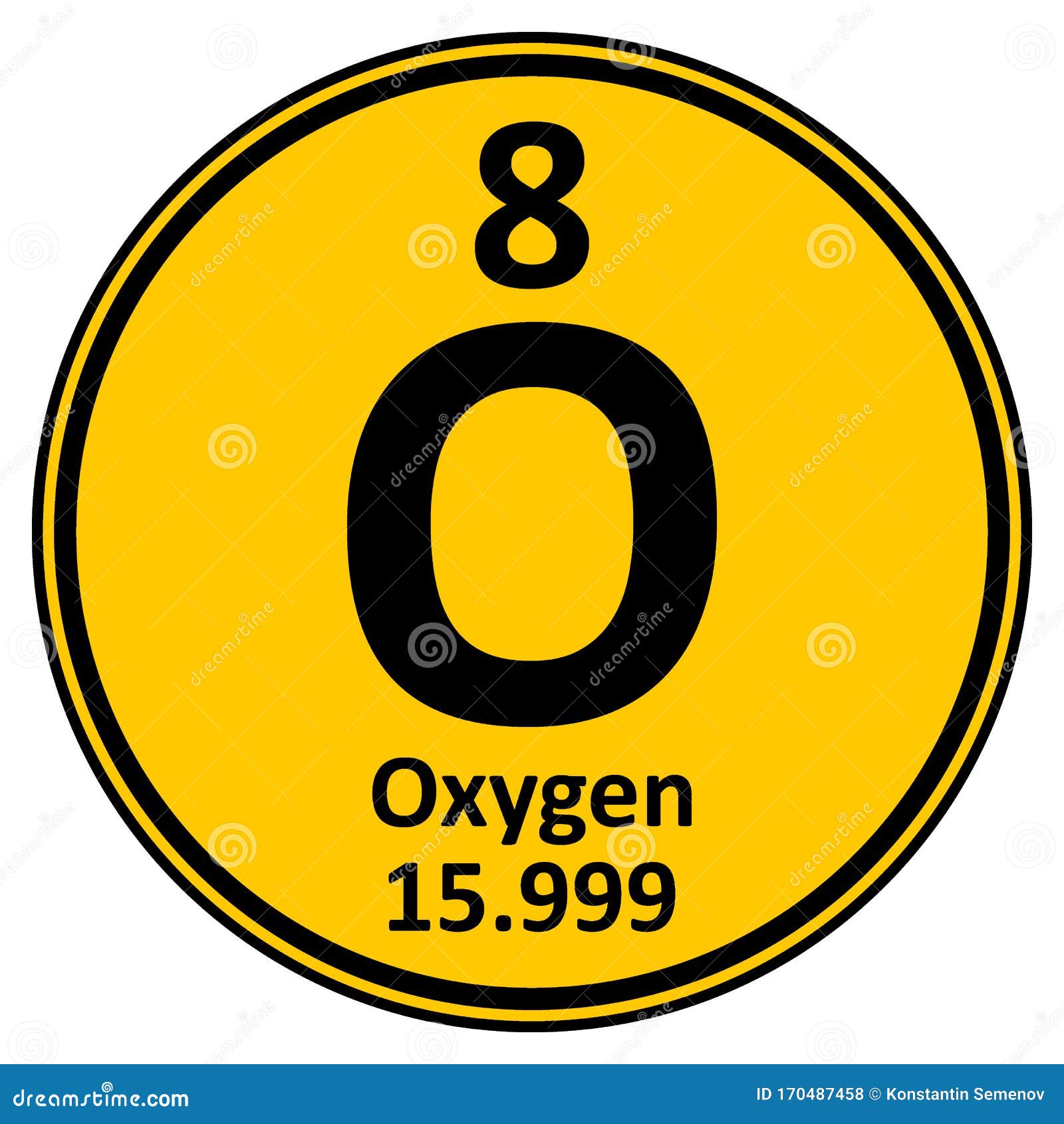 Periodic Table Element Oxygen Icon Stock Illustration - Illustration of ...