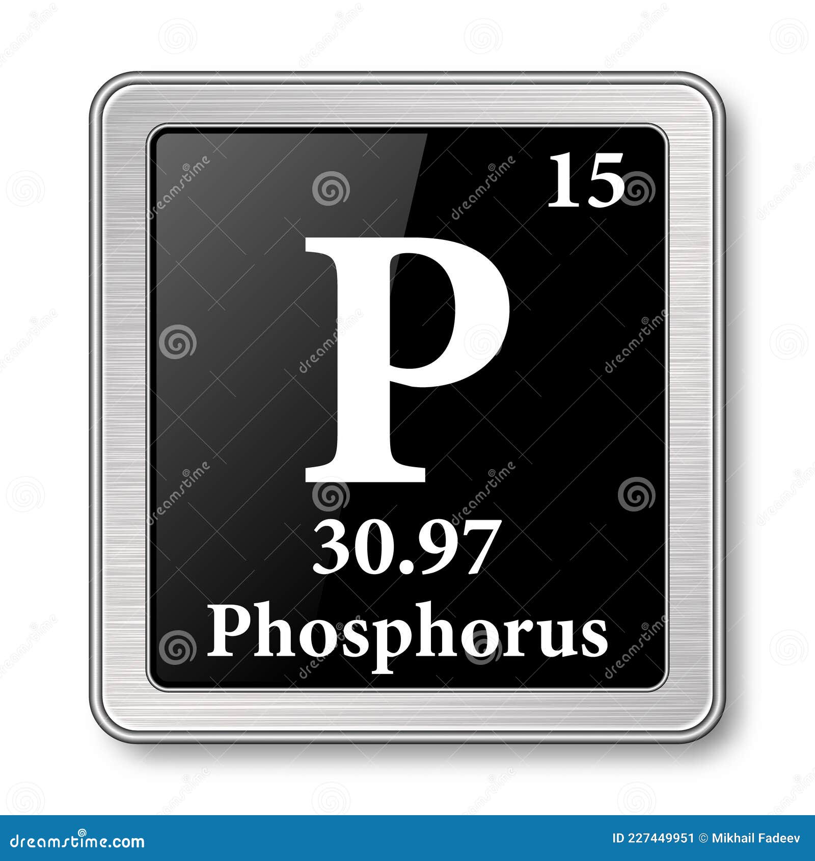 Phosphorus Symbol - P. Element Of The Periodic Table On White Ball With ...