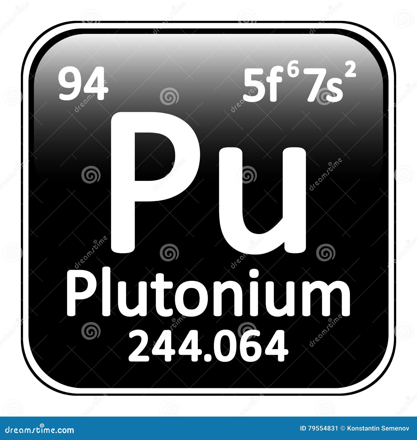 Periodic Table Element Plutonium Icon. Stock Illustration ...