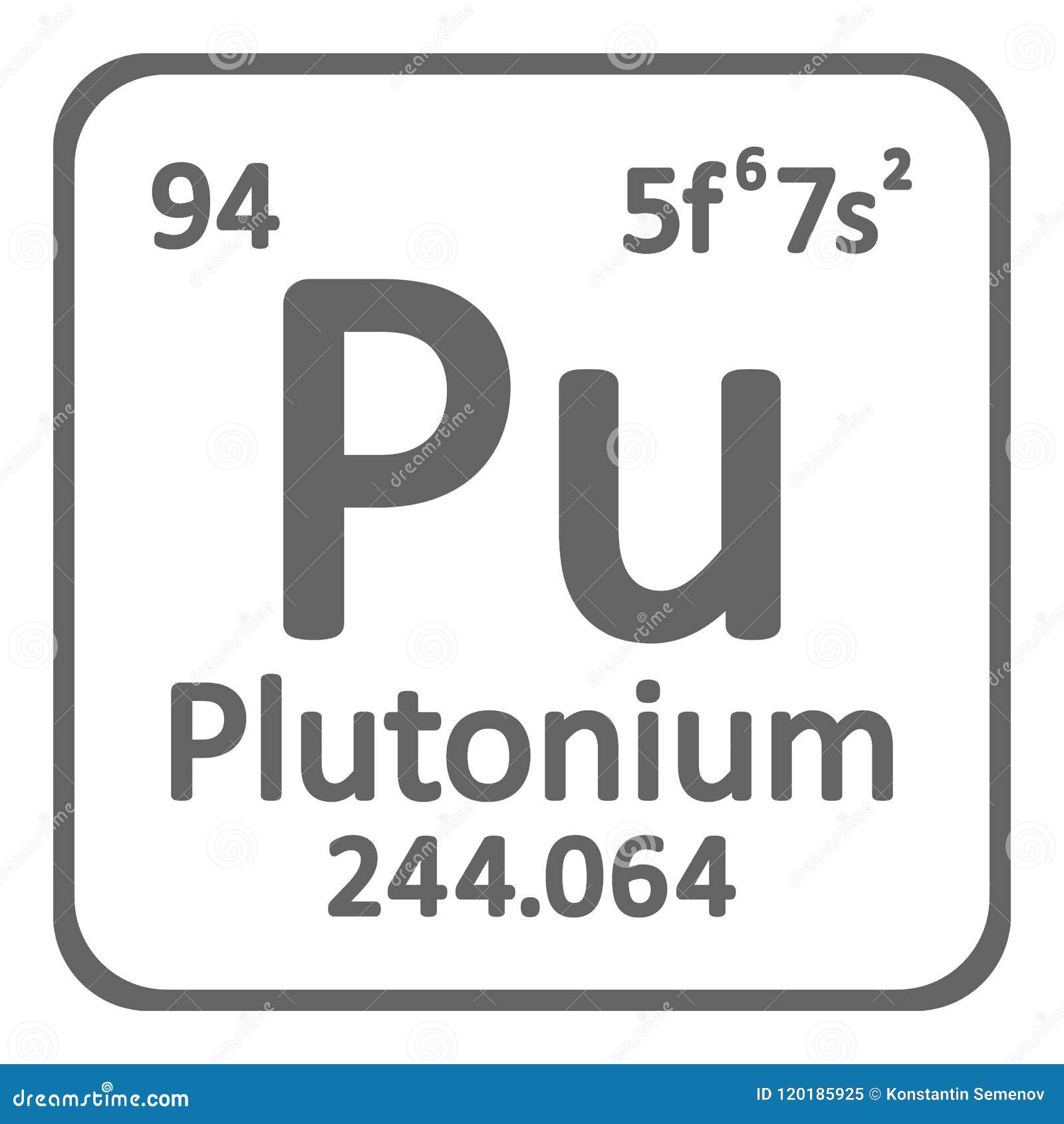 Periodic Table Element Plutonium Icon. Stock Illustration ...
