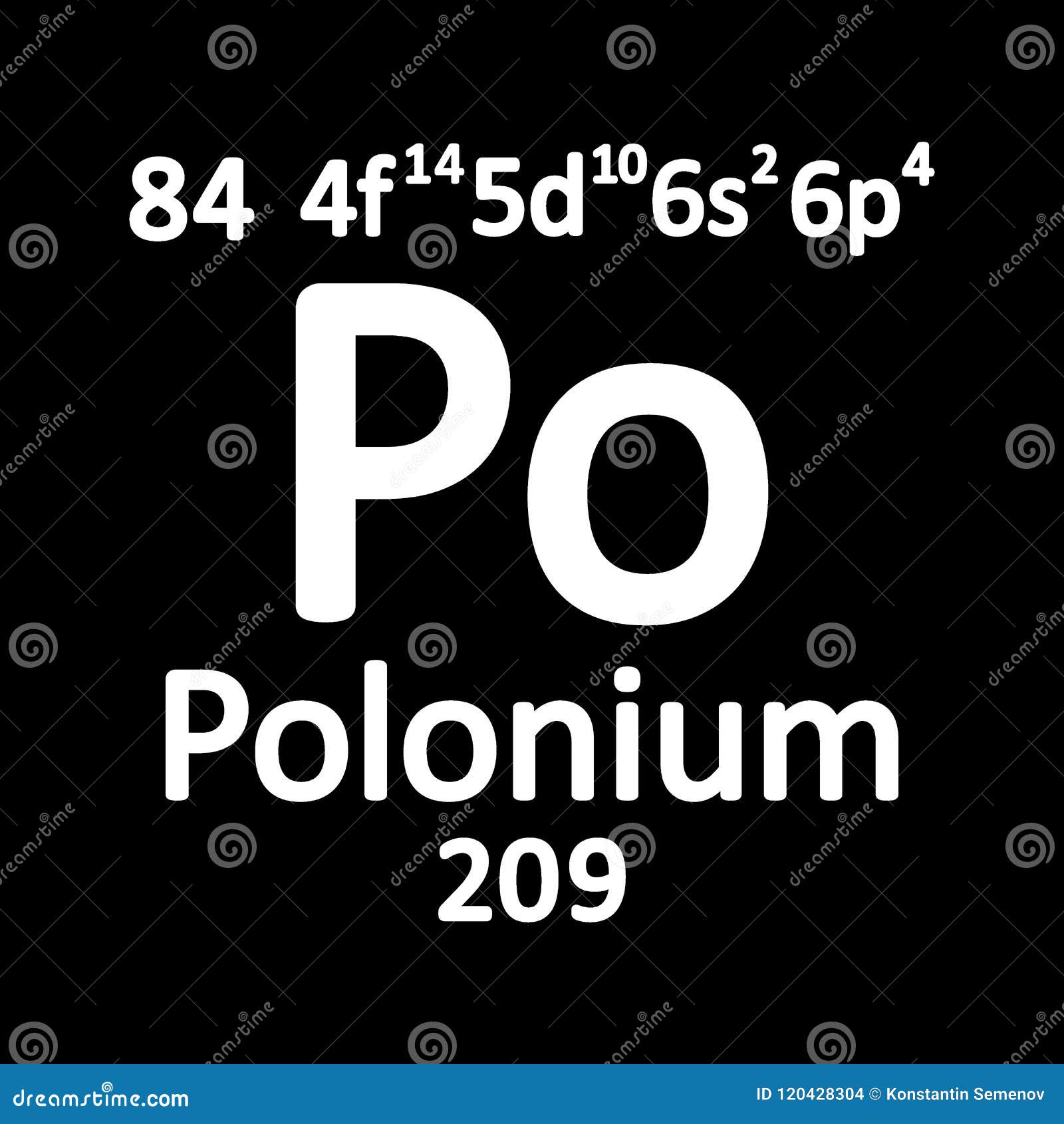 Periodic Table Element Polonium Icon. Stock Illustration - Illustration ...