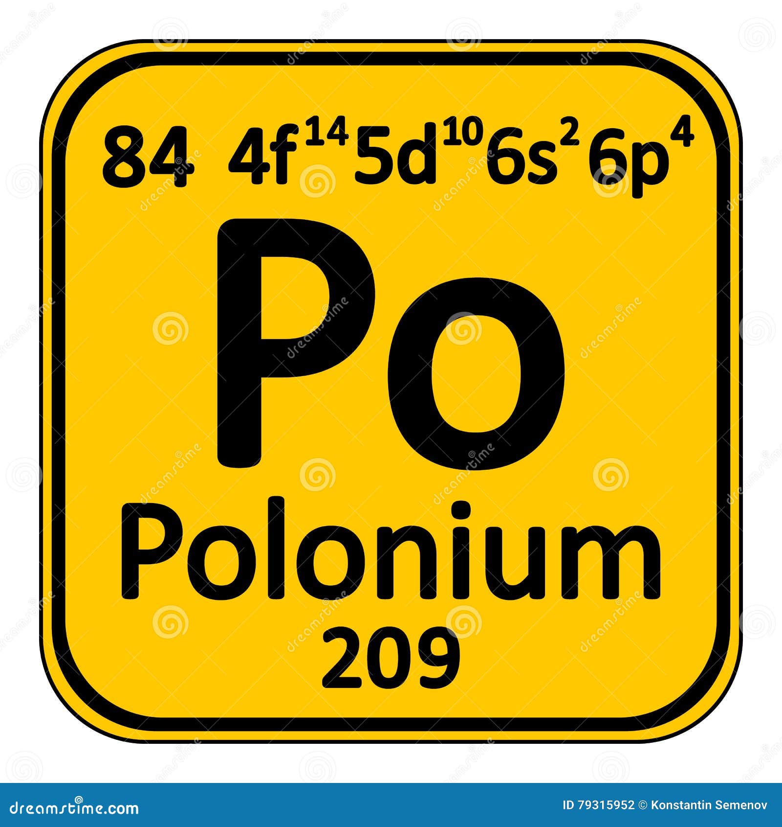 Periodic Table Element Polonium Icon. Stock Illustration - Illustration ...