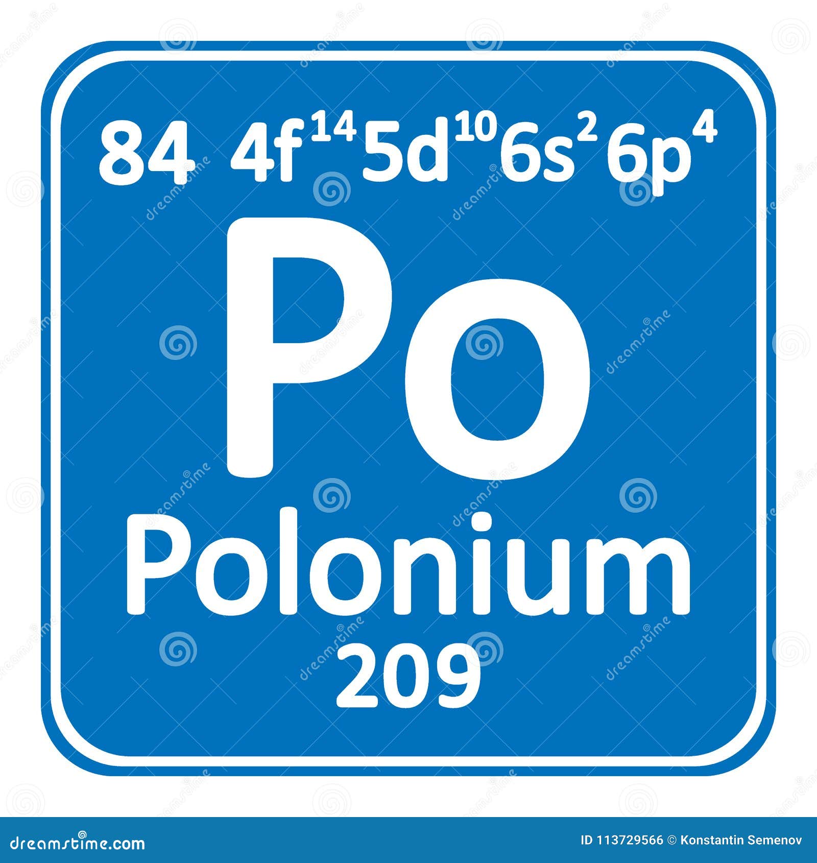 Periodic Table Element Polonium Icon. Stock Illustration - Illustration ...