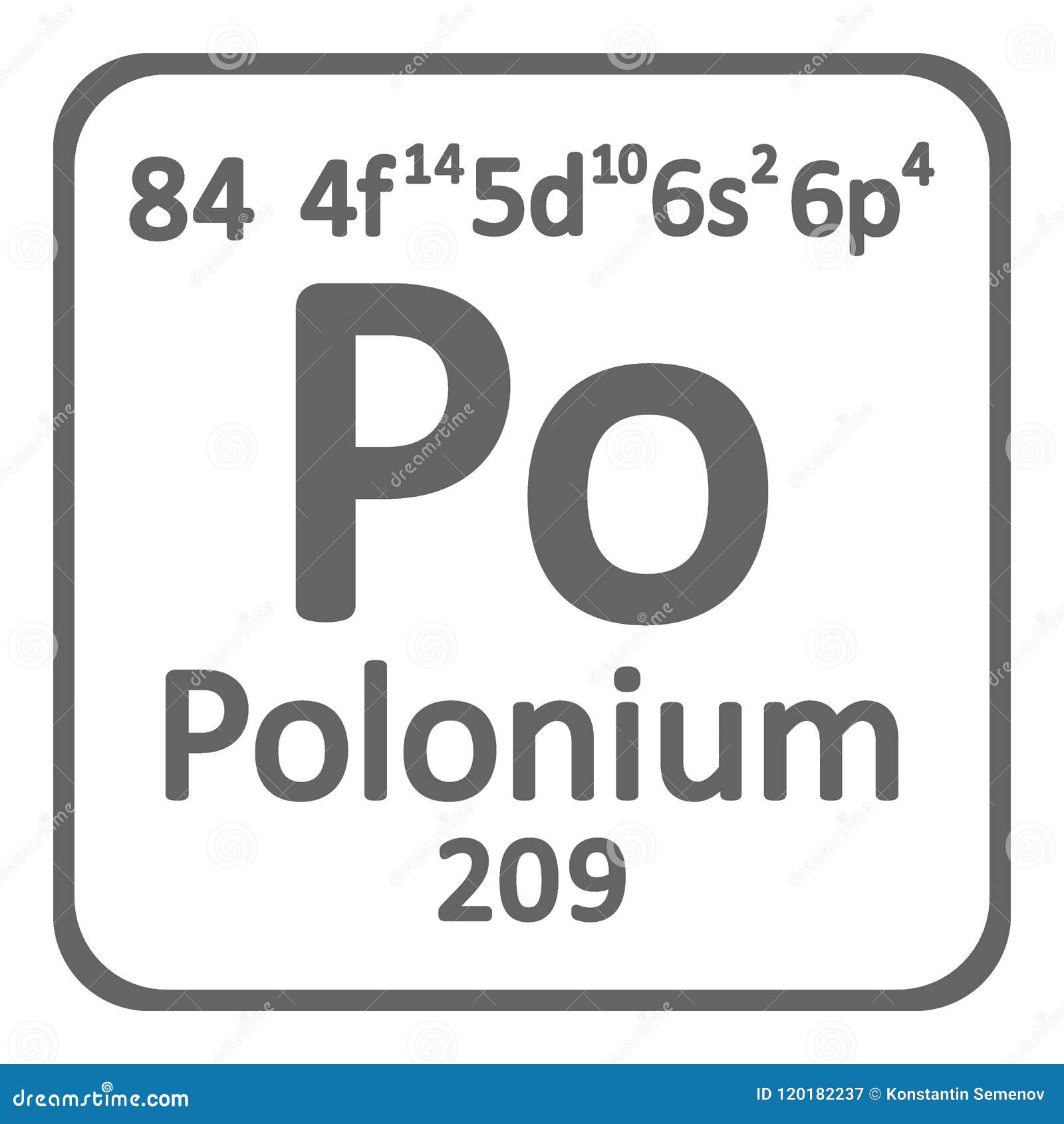 Periodic Table Element Polonium Icon. Stock Illustration - Illustration ...