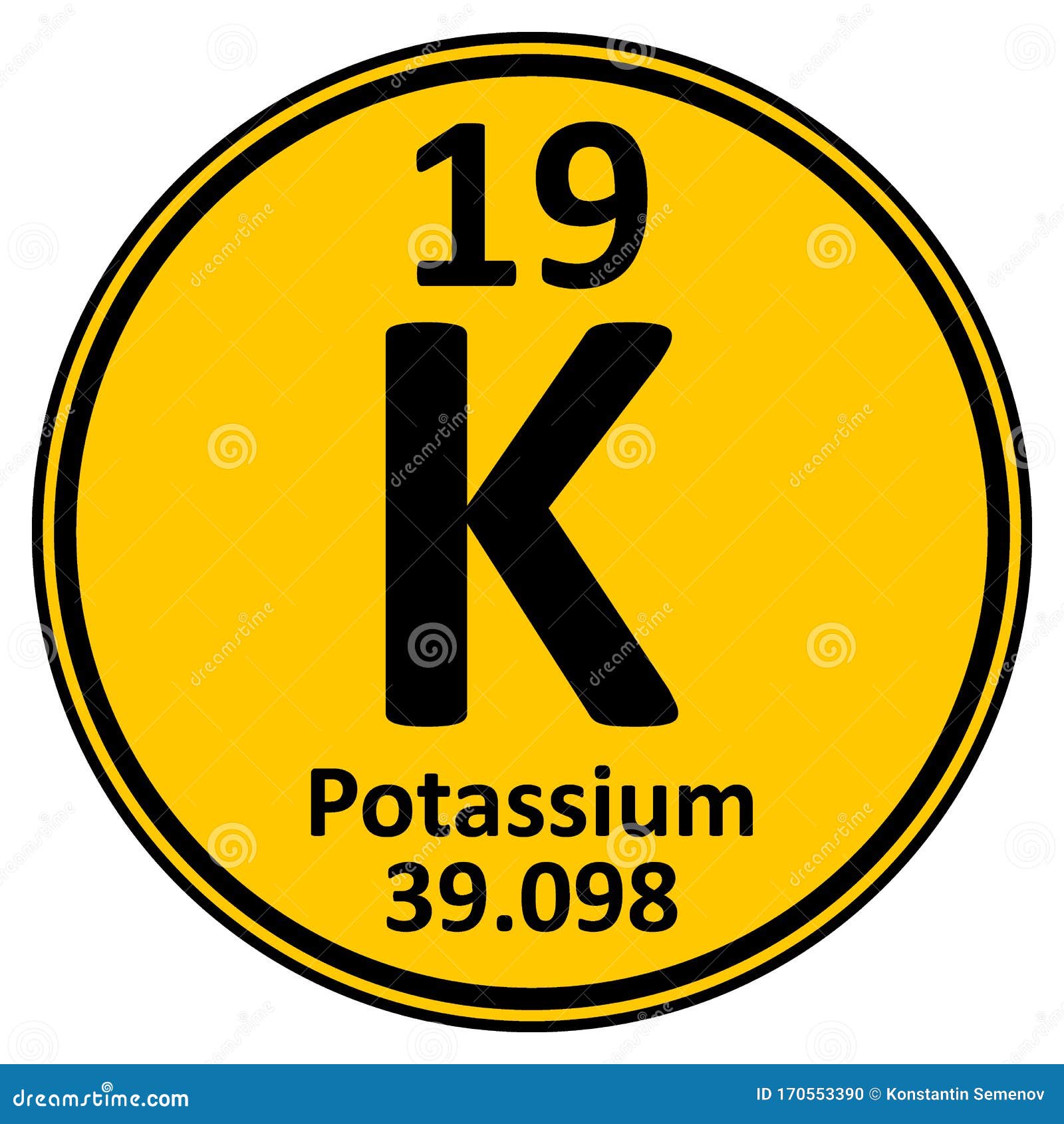 Periodic Table Element Potassium Icon Stock Illustration - Illustration ...