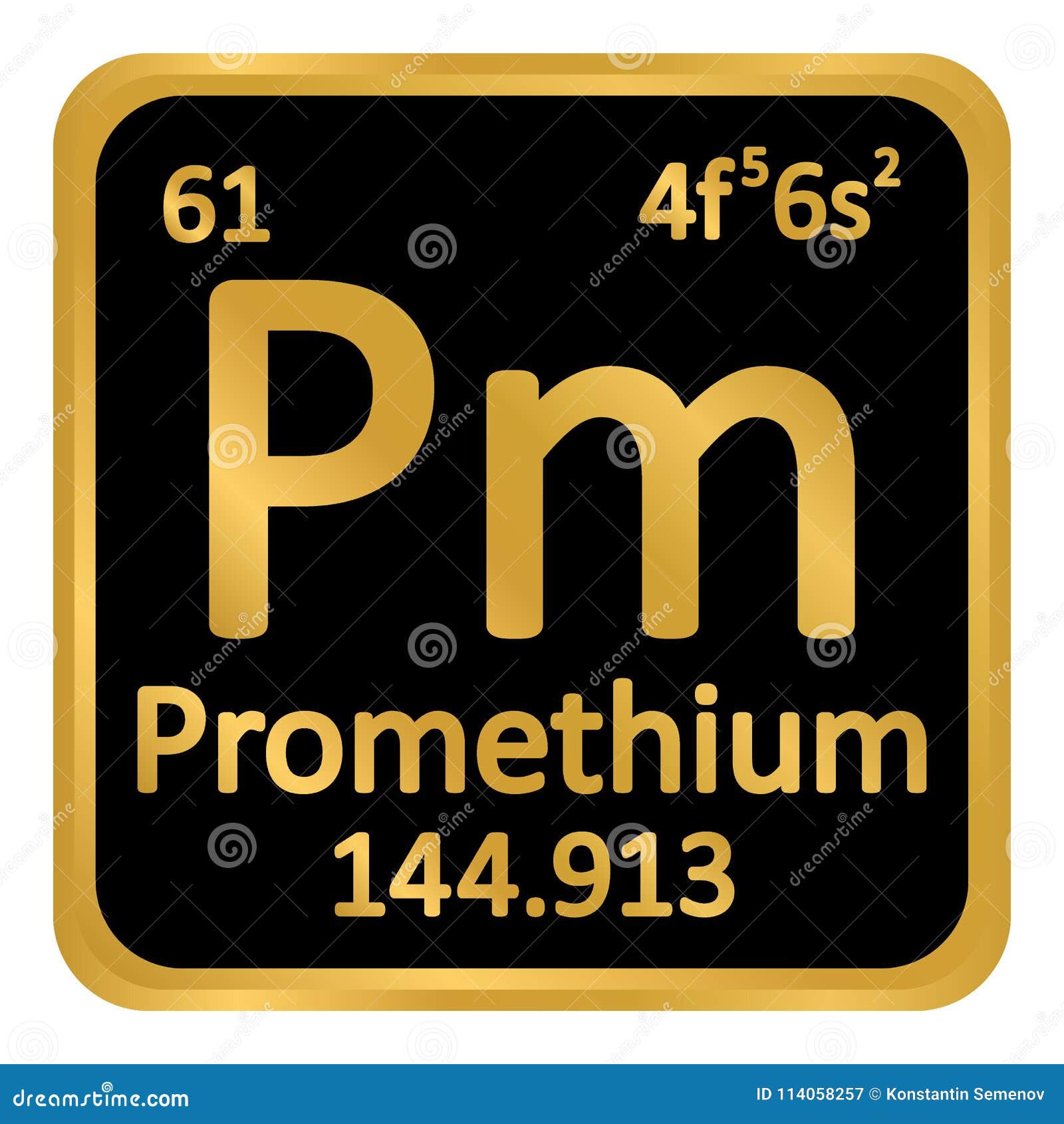 Periodic Table Element Promethium Icon. Stock Illustration ...