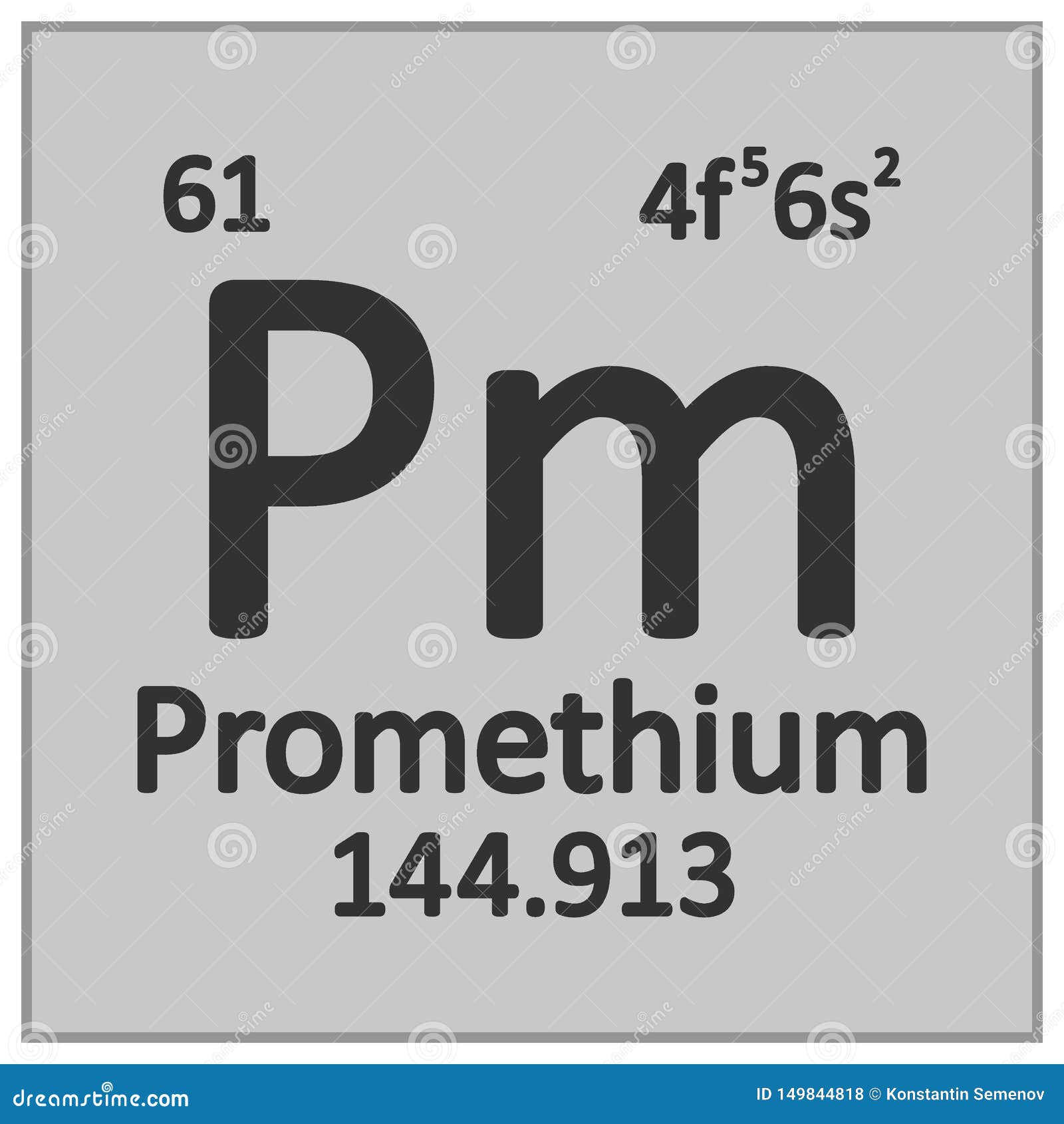 Periodic Table Element Promethium Icon Stock Illustration ...