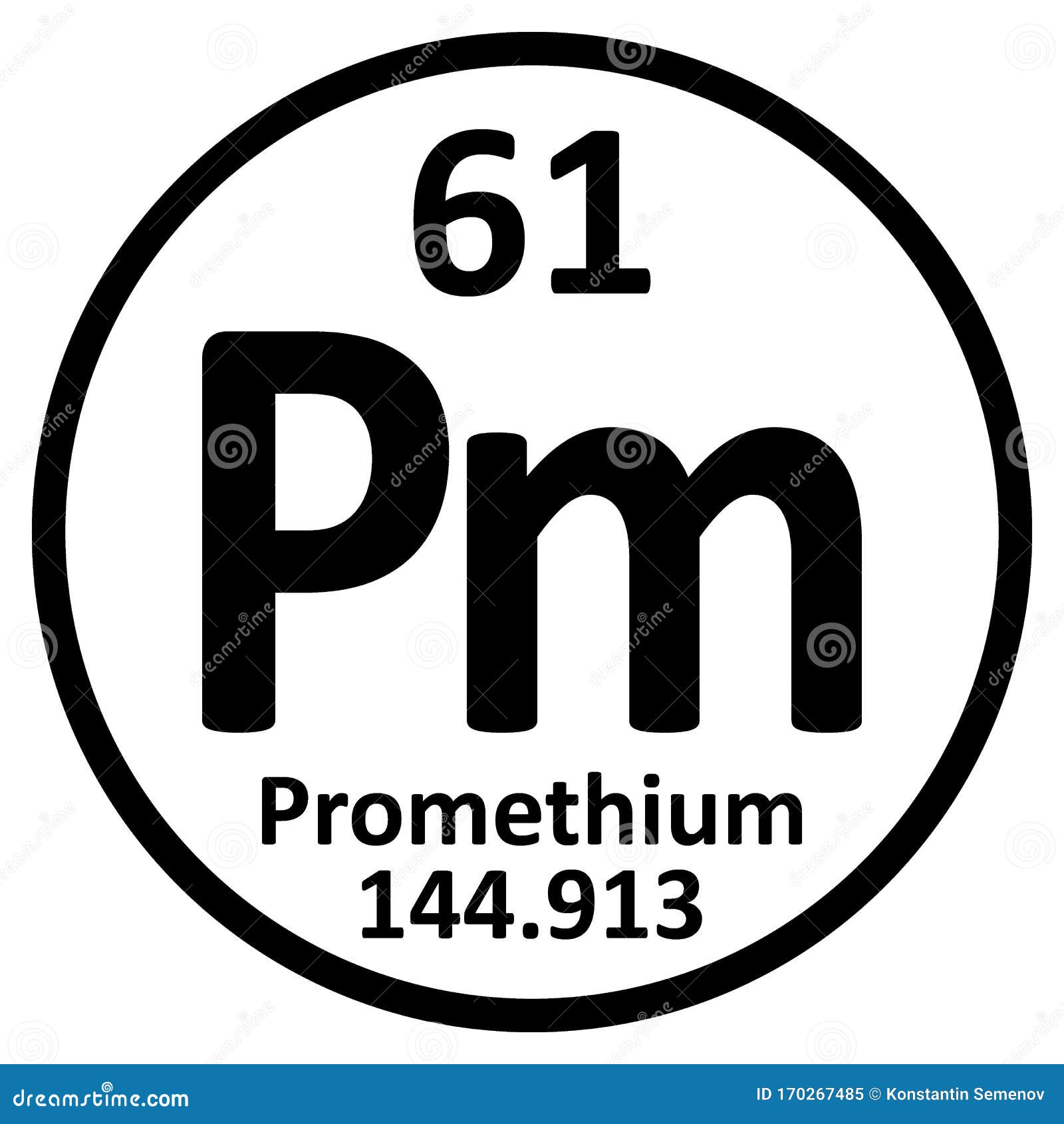 Periodic Table Element Promethium Icon Stock Illustration ...