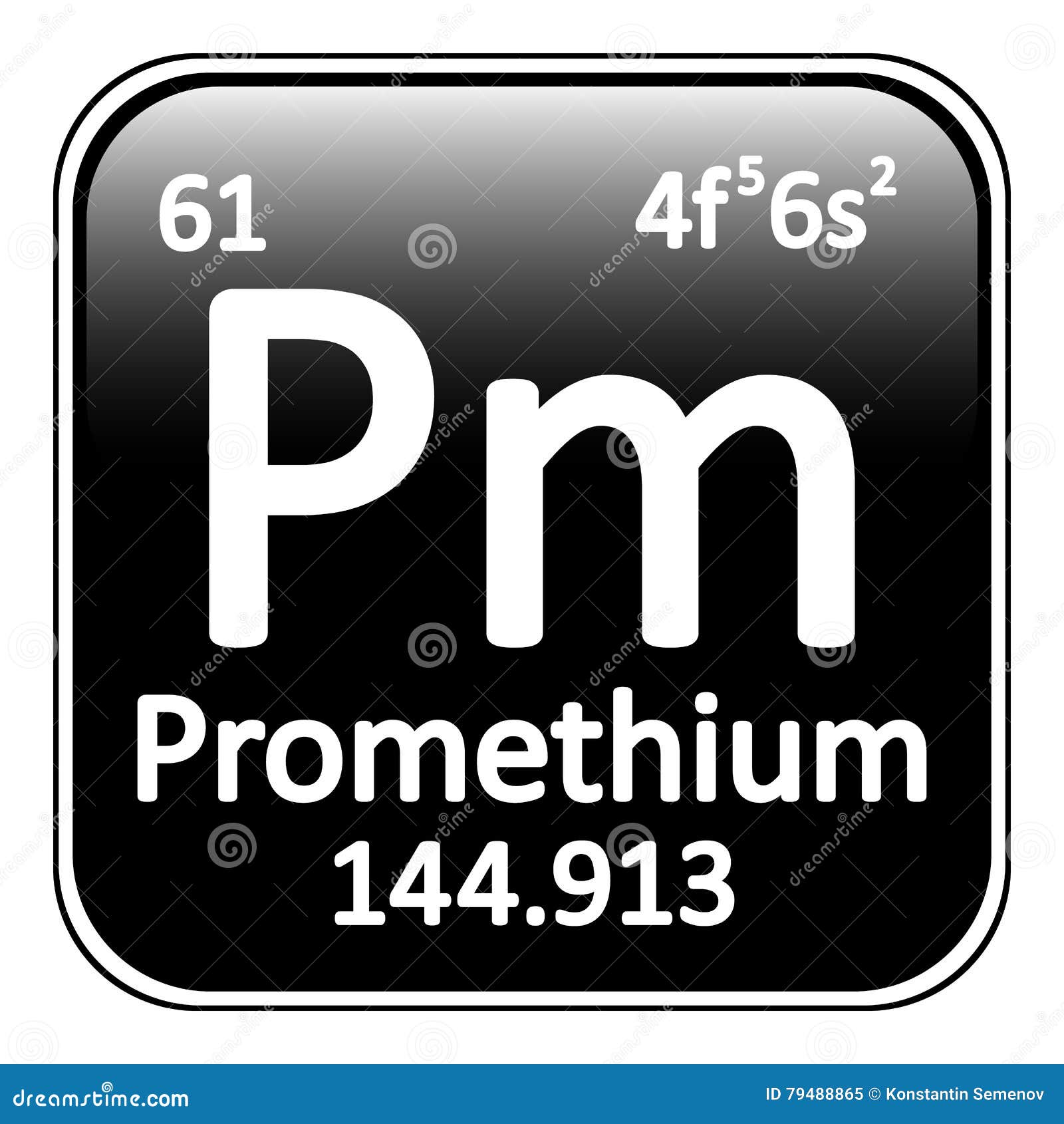 Periodic Table Element Promethium Icon. Stock Illustration ...