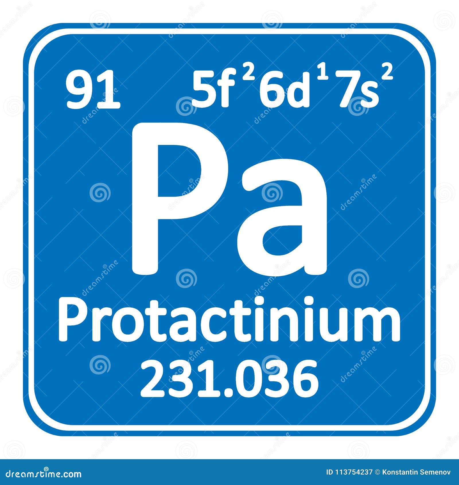 Periodic Table Element Protactinium Icon. Stock Illustration ...