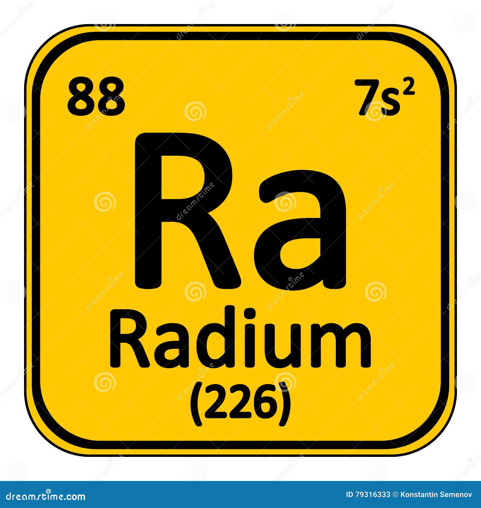 Periodic Table Element Radium Icon. Stock Illustration - Illustration ...