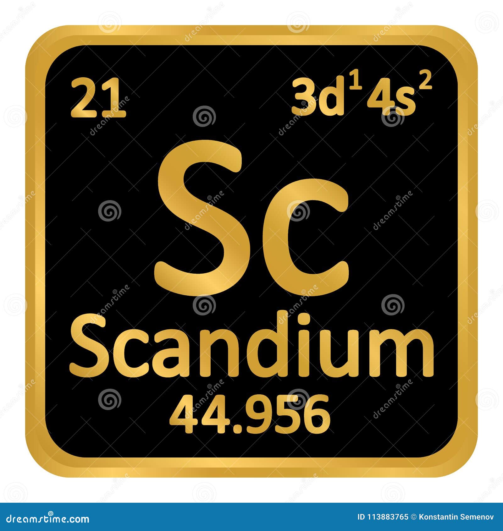 Scandium Material On The Periodic Table Stock Photography ...