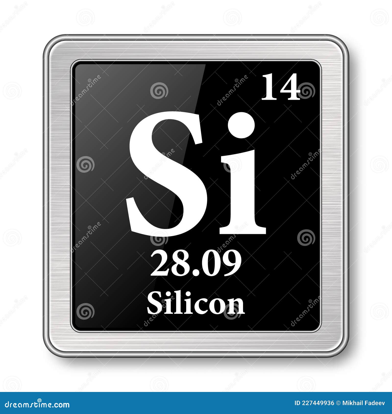 Silicon Symbol - Si. Element Of The Periodic Table On White Ball With ...