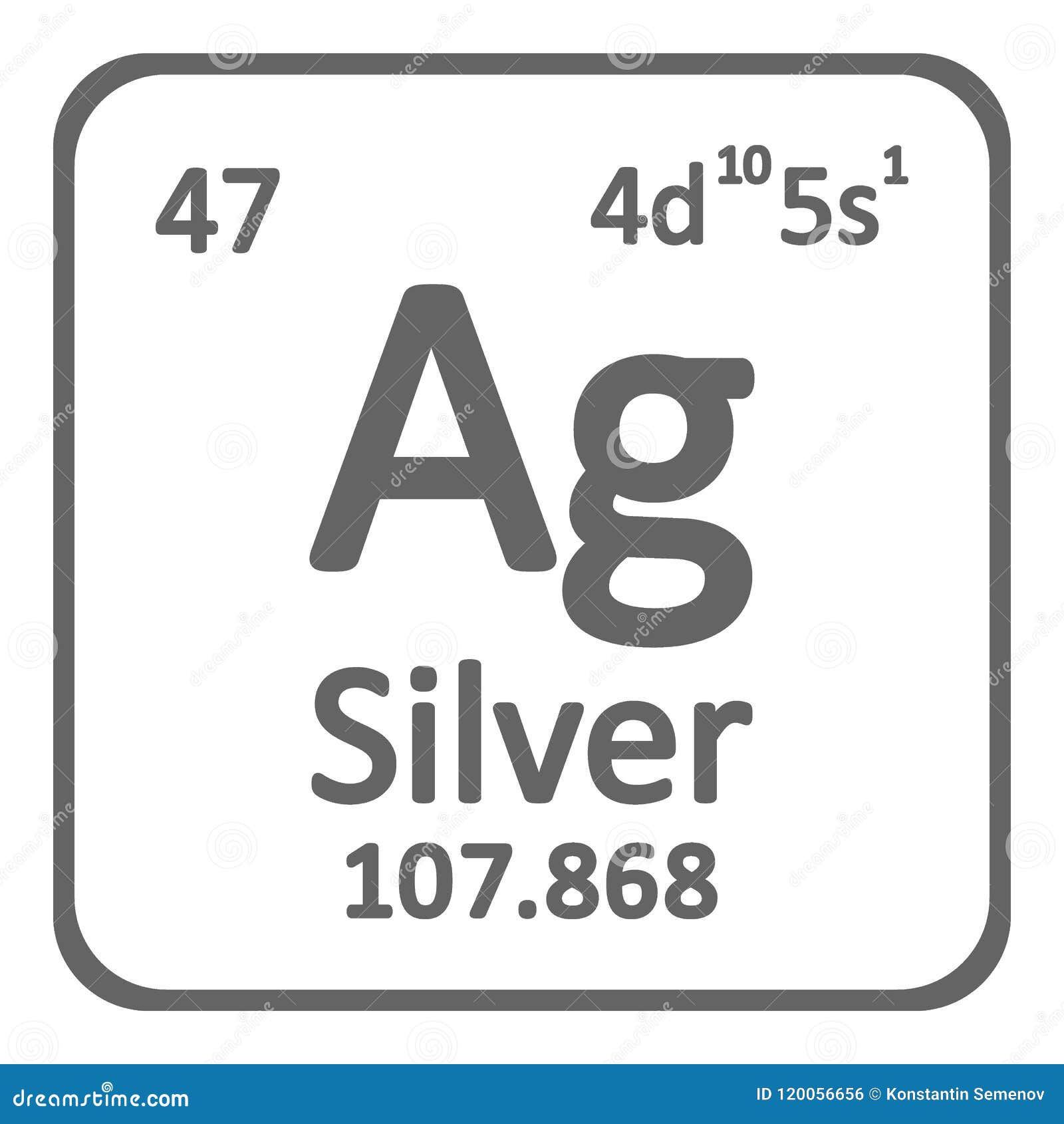 Periodic Table Element Silver Icon. Stock Illustration - Illustration ...