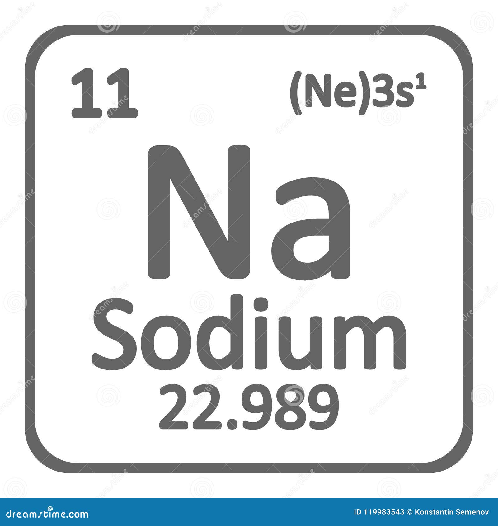 Periodic Table Element Sodium Icon. Stock Illustration - Illustration ...