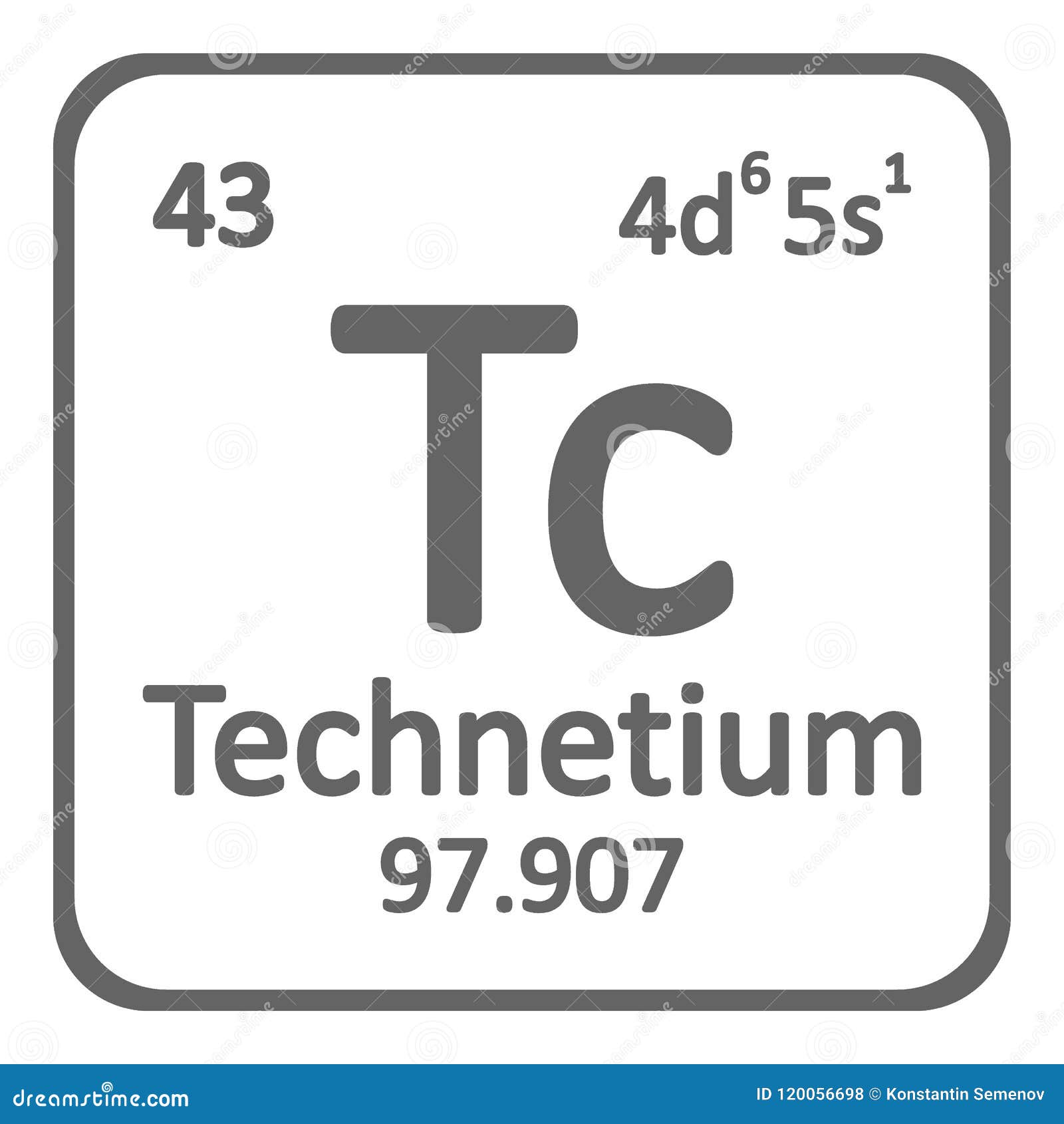 Periodic Table Element Technetium Icon. Stock Illustration ...