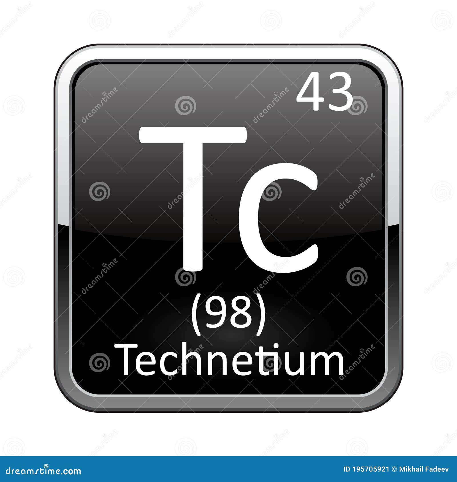 Technetium Symbol Element Periodic Table Icon. Chemistry Tachnetium ...