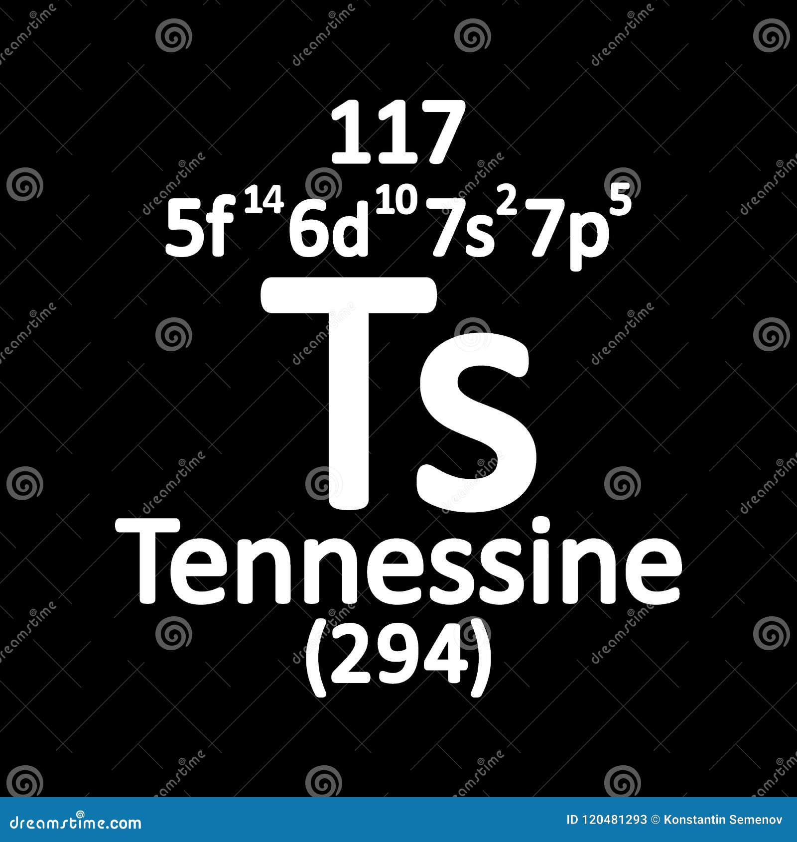 Periodic Table Element Tennessine Icon. Stock Illustration ...