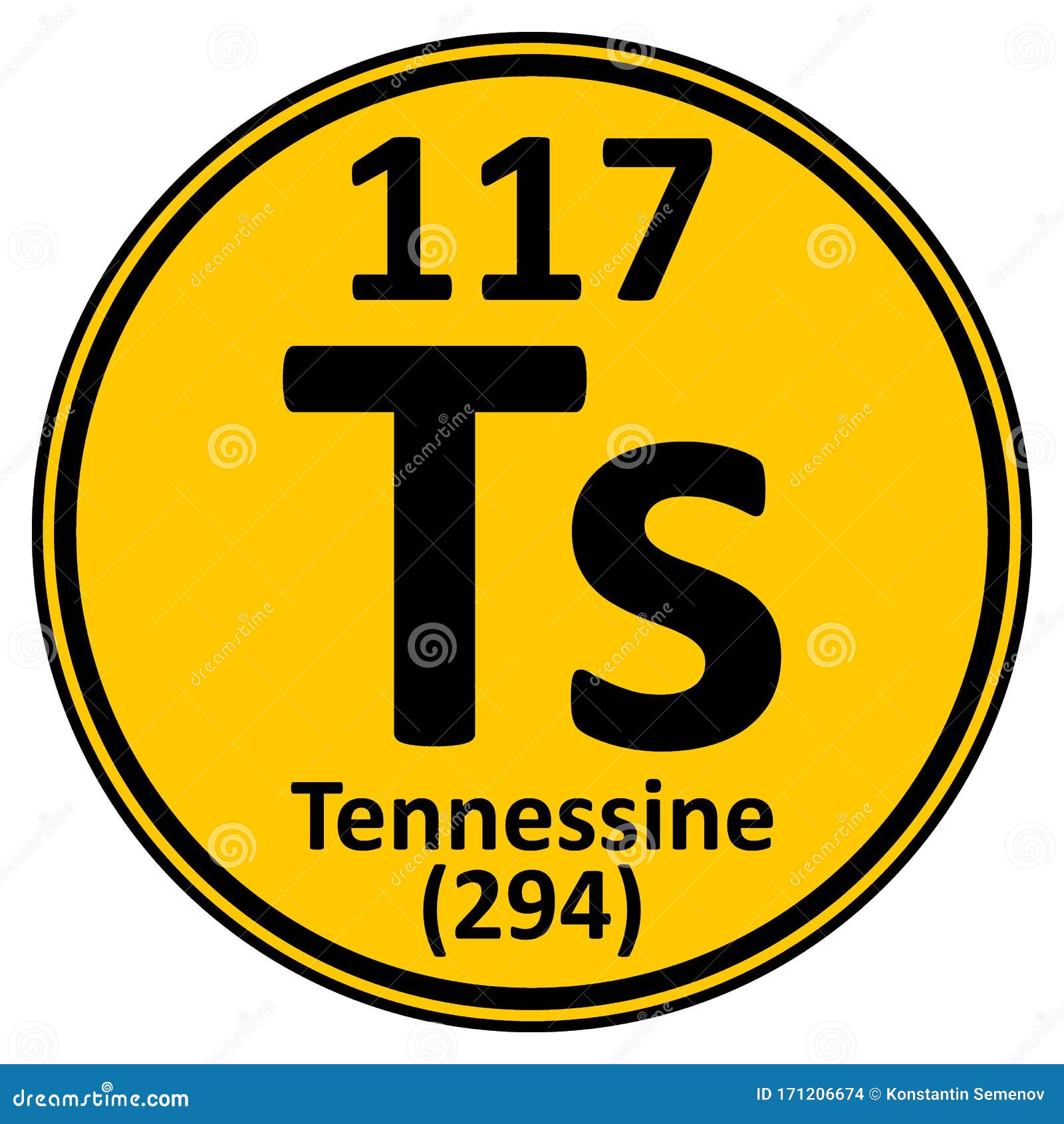 Periodic Table Element Tennessine Icon Stock Illustration ...