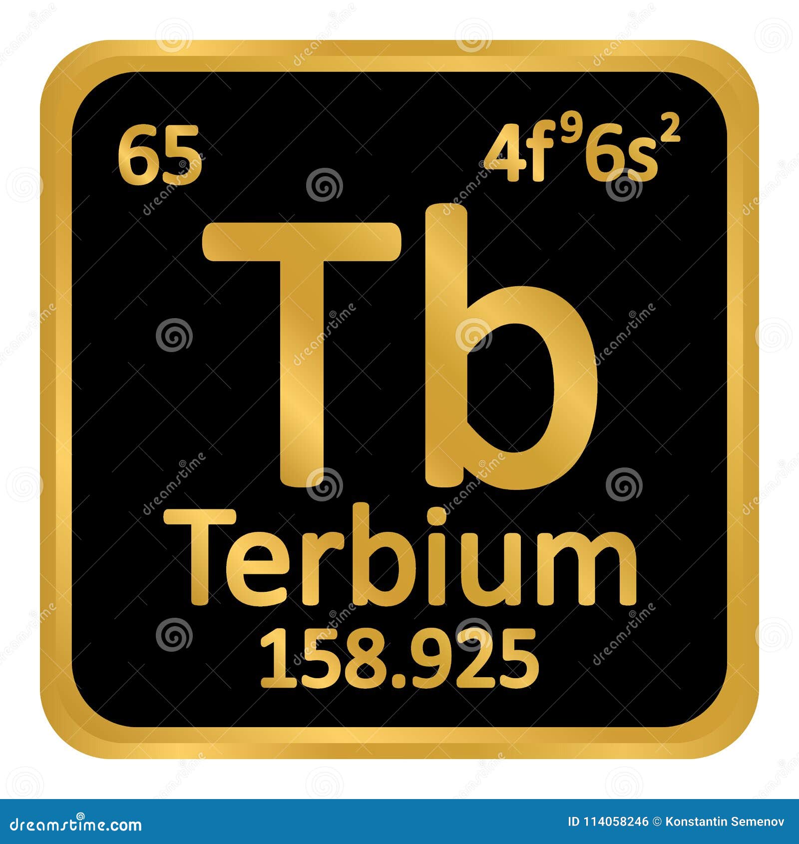 Periodic Table Element Terbium Icon. Stock Illustration - Illustration ...