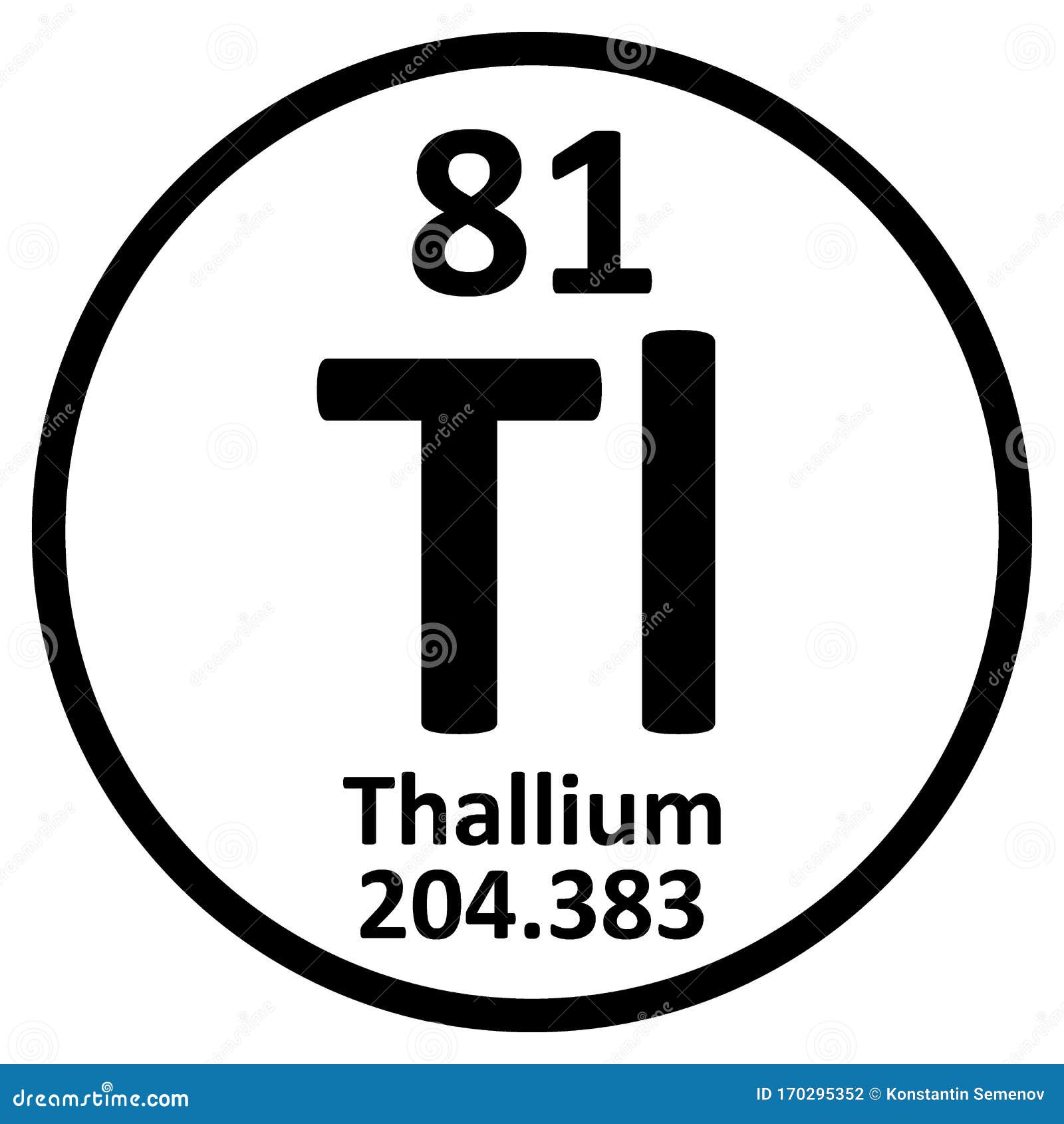 Thallium Icon. Tl Chemical Element. Atomic Number 81. Mass 204.38 ...