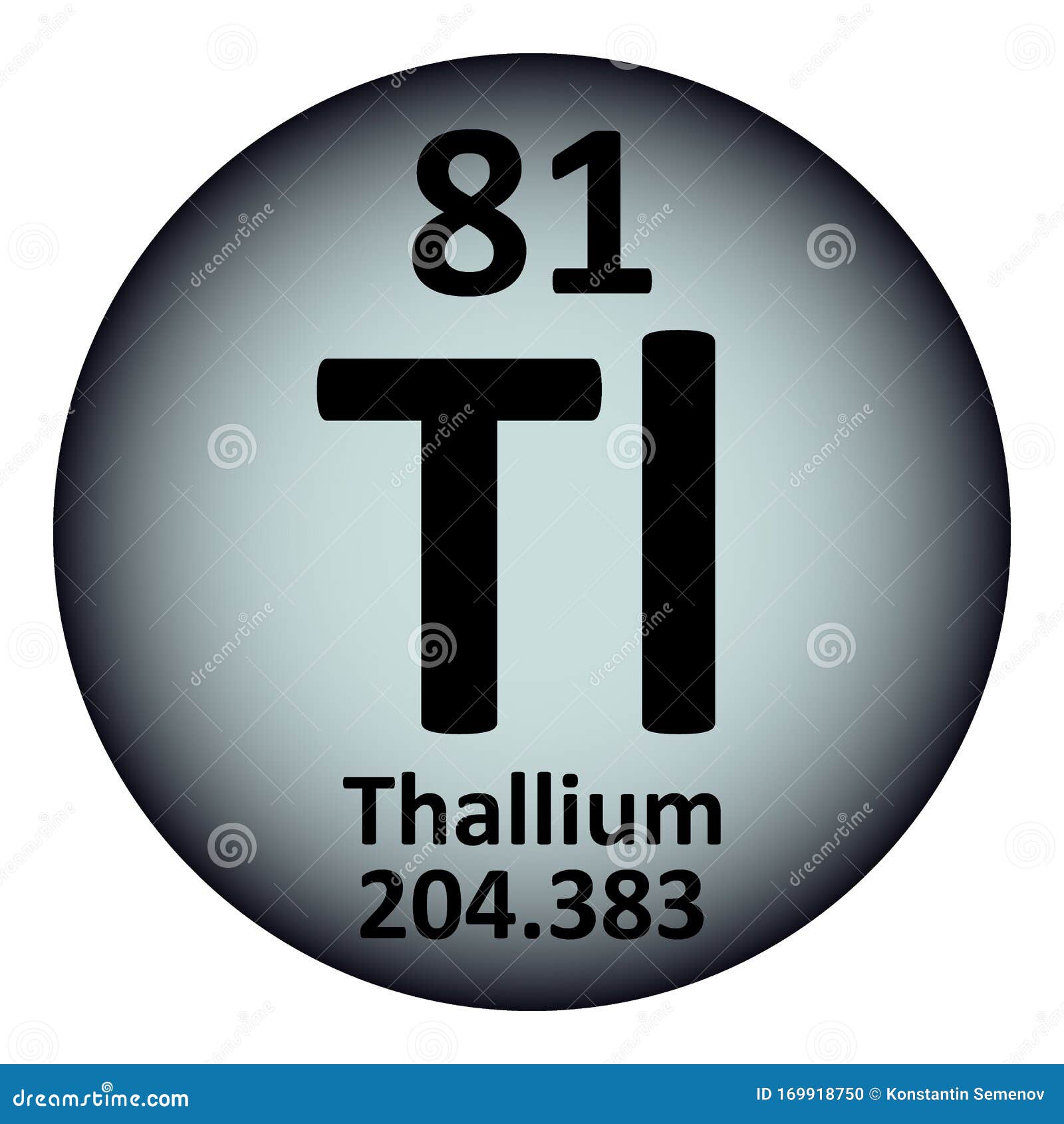Thallium Icon. Tl Chemical Element. Atomic Number 81. Mass 204.38 ...