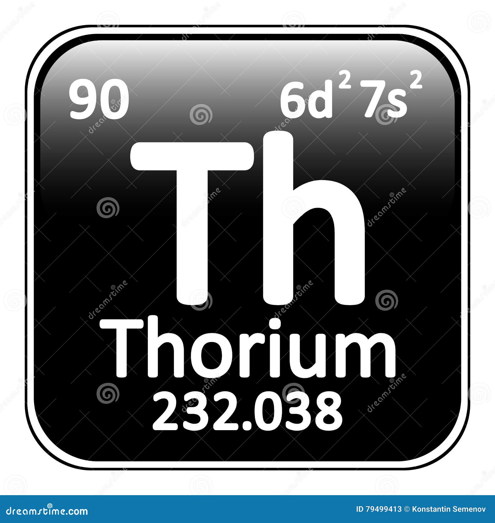 Th Icon. Thorium Element. Atomic Number 90. Mass 232.04. Orange Square ...