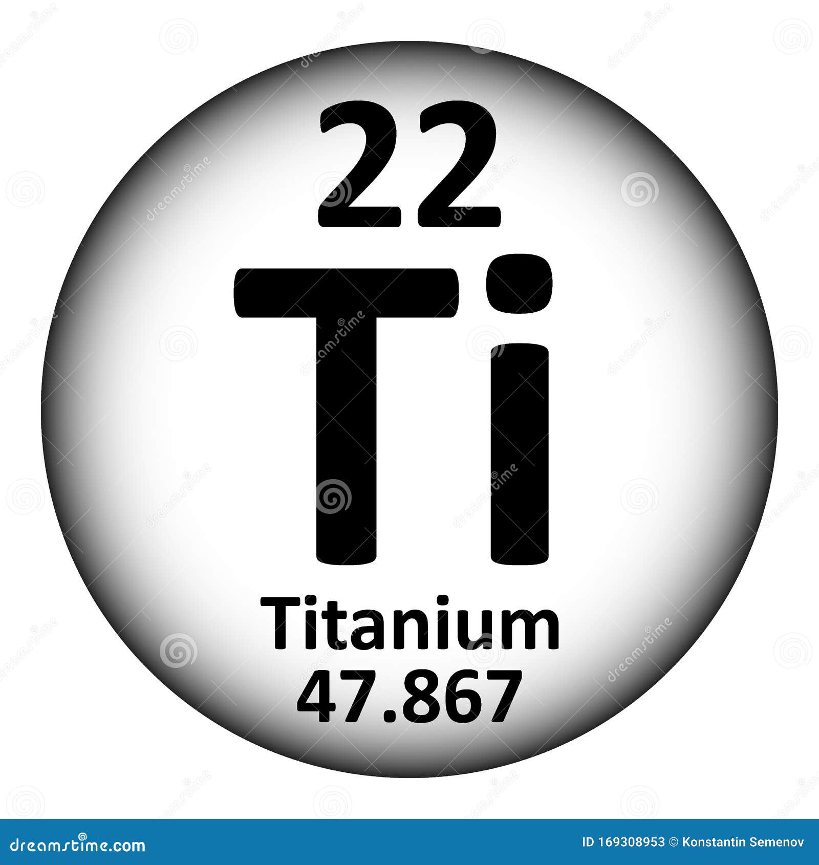 Titanium Icon. Ti Chemical Element. Atomic Number 22. Mass 47.867 ...