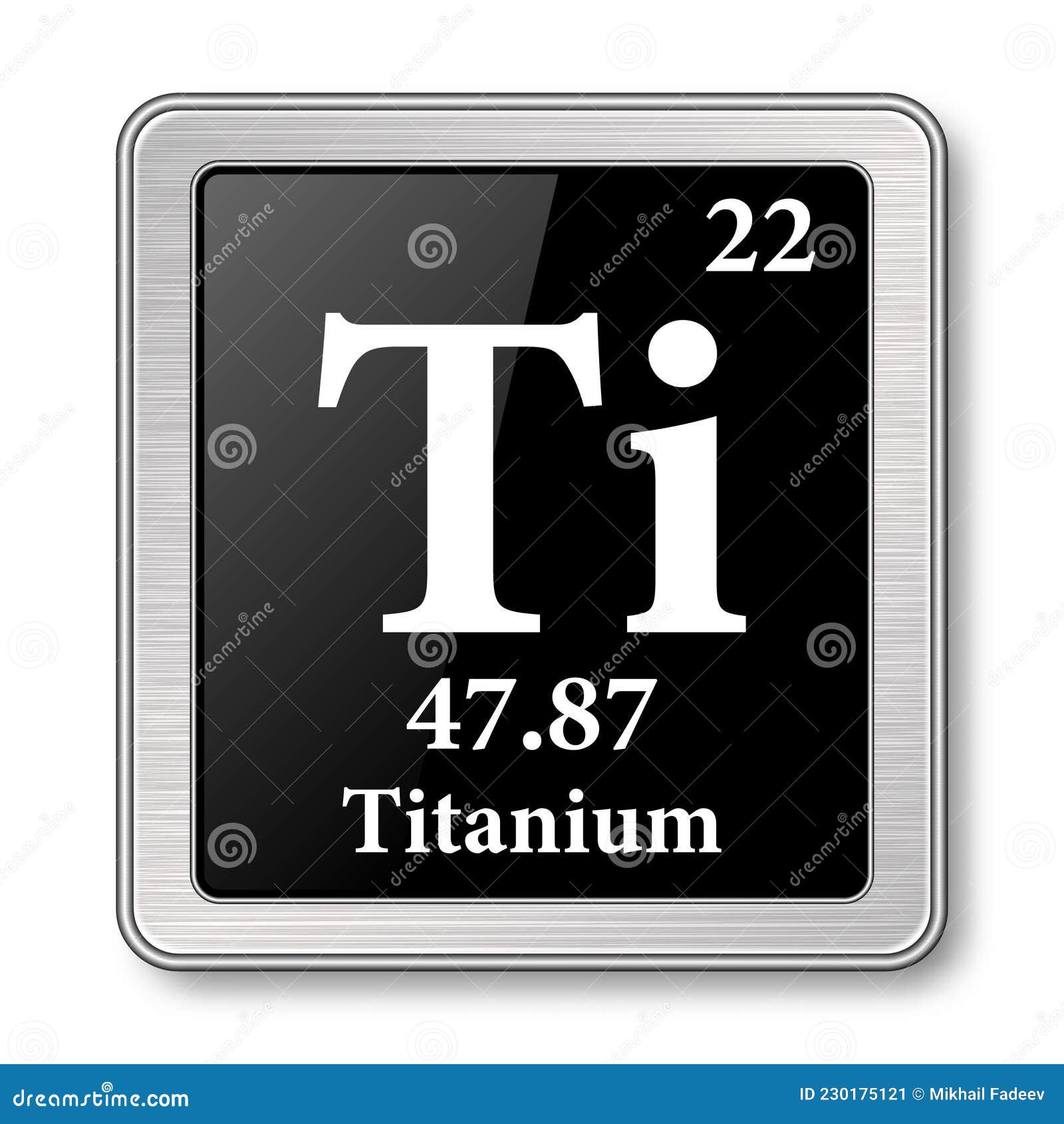 Titanium Symbol.Chemical Element Of The Periodic Table On A Glossy ...