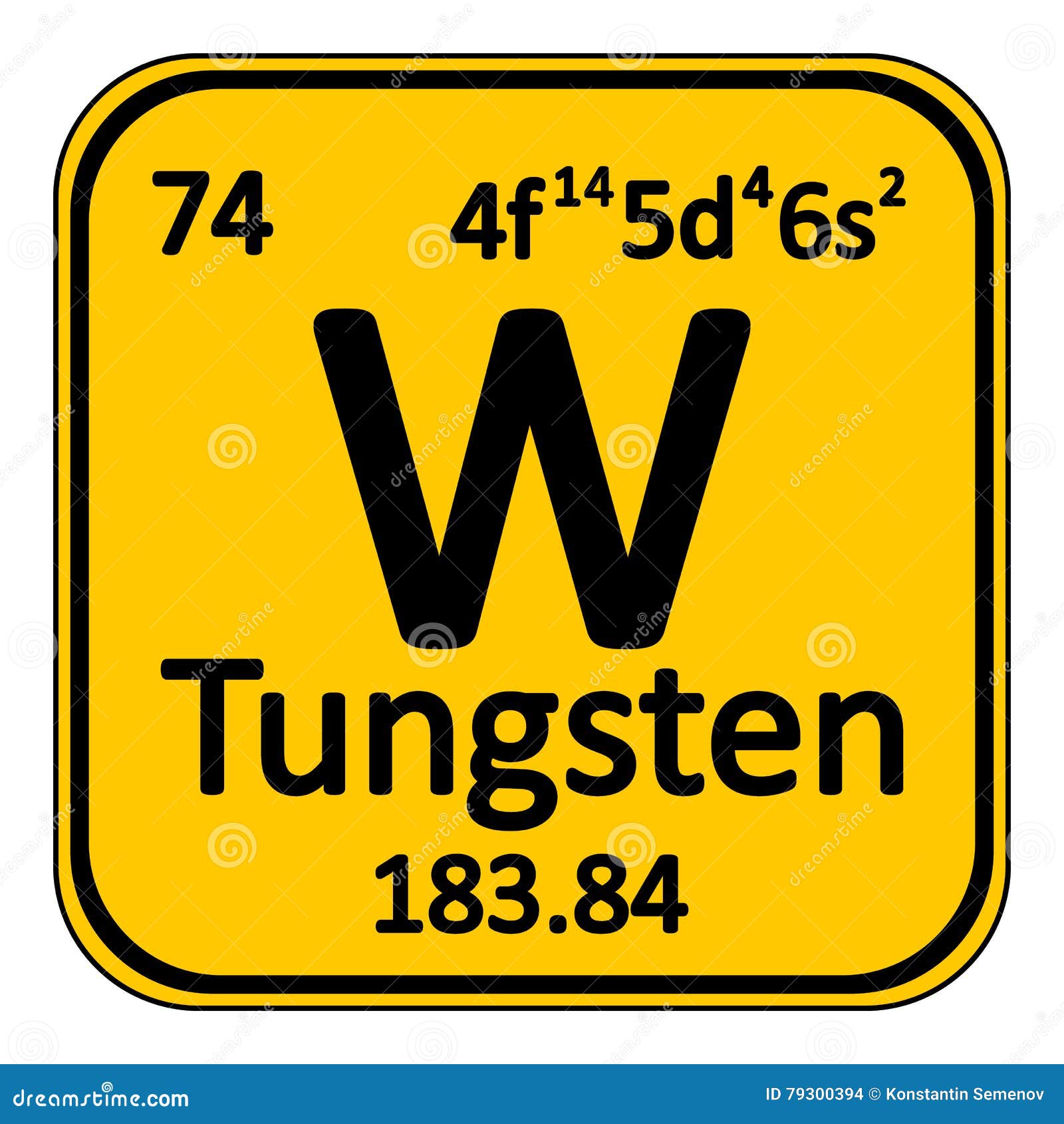 Tungsten Icon. Chemical Element. Periodic Symbol. Mendeleev Table ...