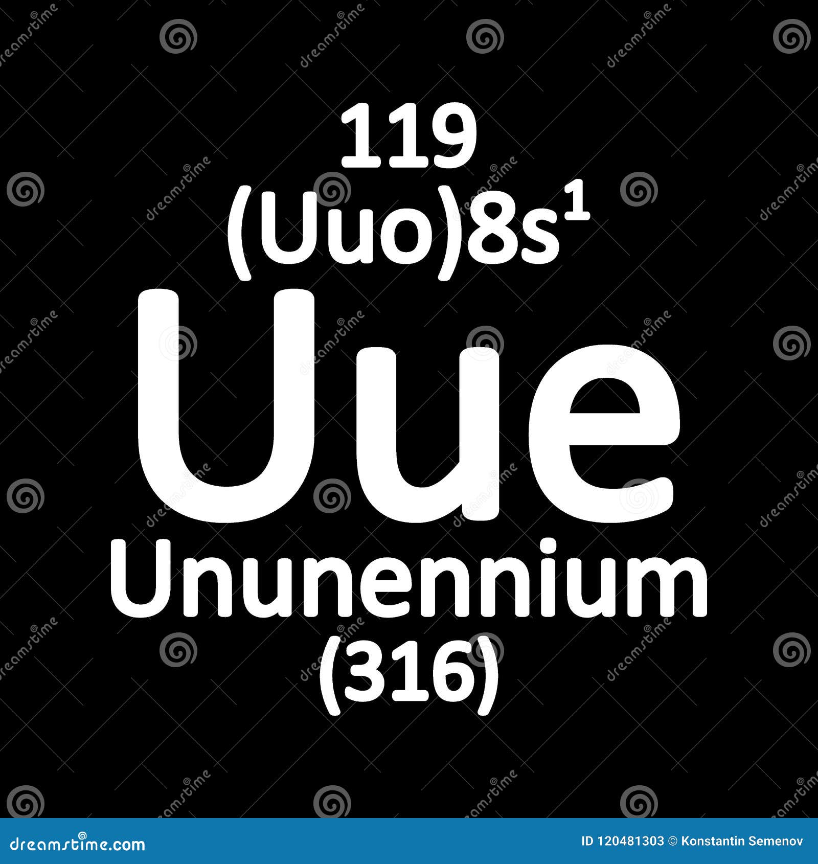 Periodic Table Element Ununennium Icon. Stock Illustration ...