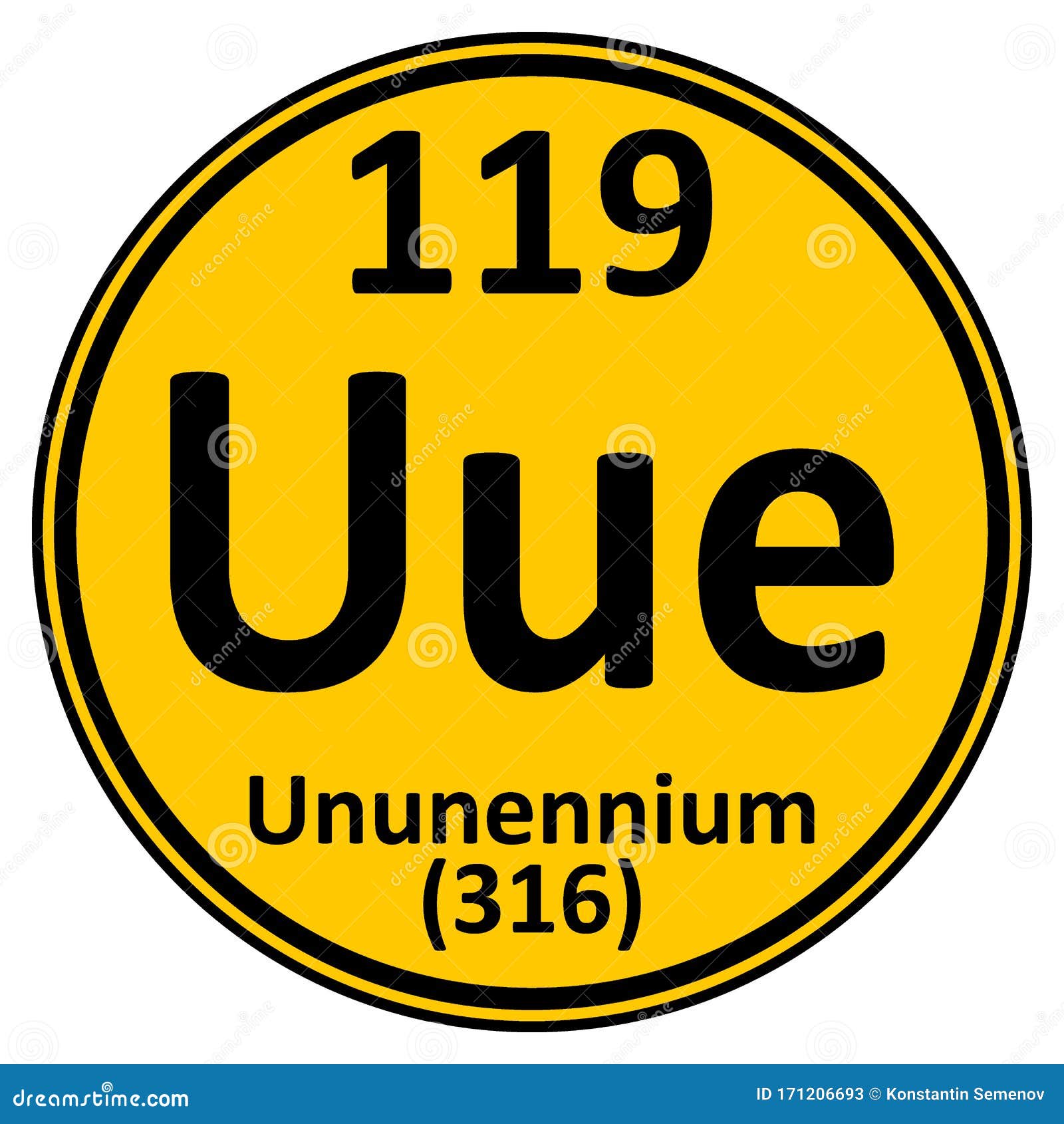 Periodic Table Element Ununennium Icon Stock Illustration ...