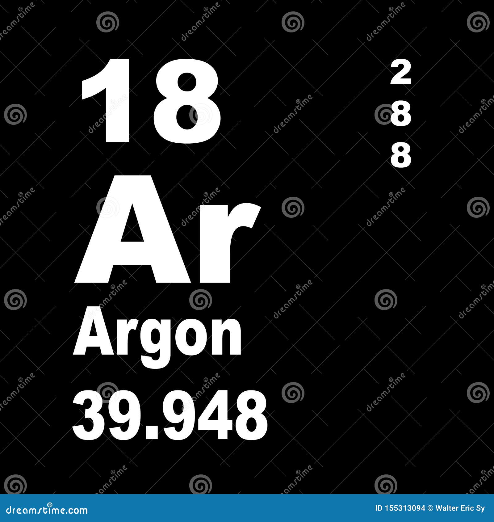 Periodic Table of Elements: Argon Stock Illustration - Illustration of ...