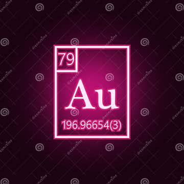 Periodic Table of Elements - Aurum Neon Icon. Elements of Sciense Set ...