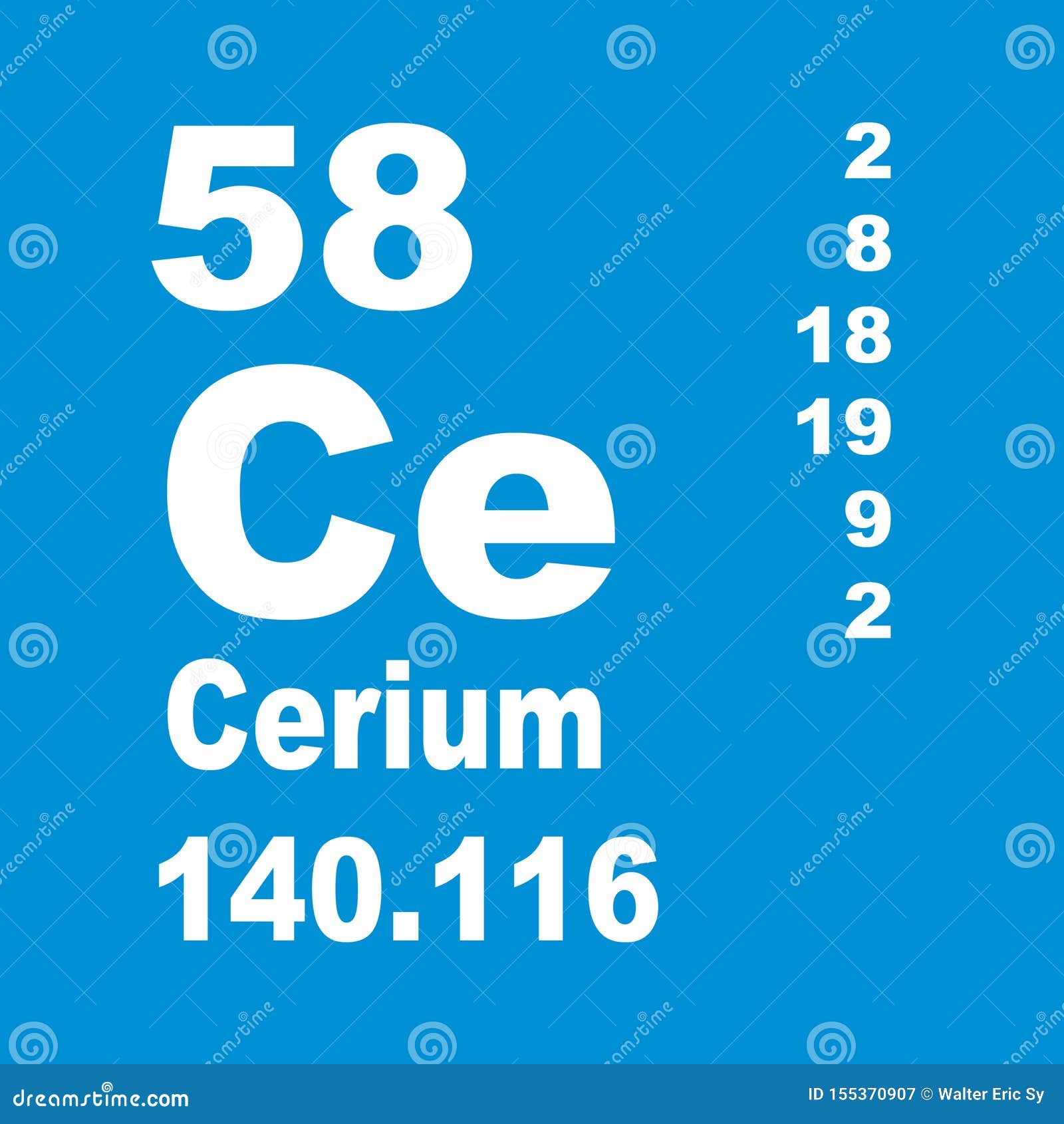 Periodic Table of Elements: Cerium Stock Illustration - Illustration of ...