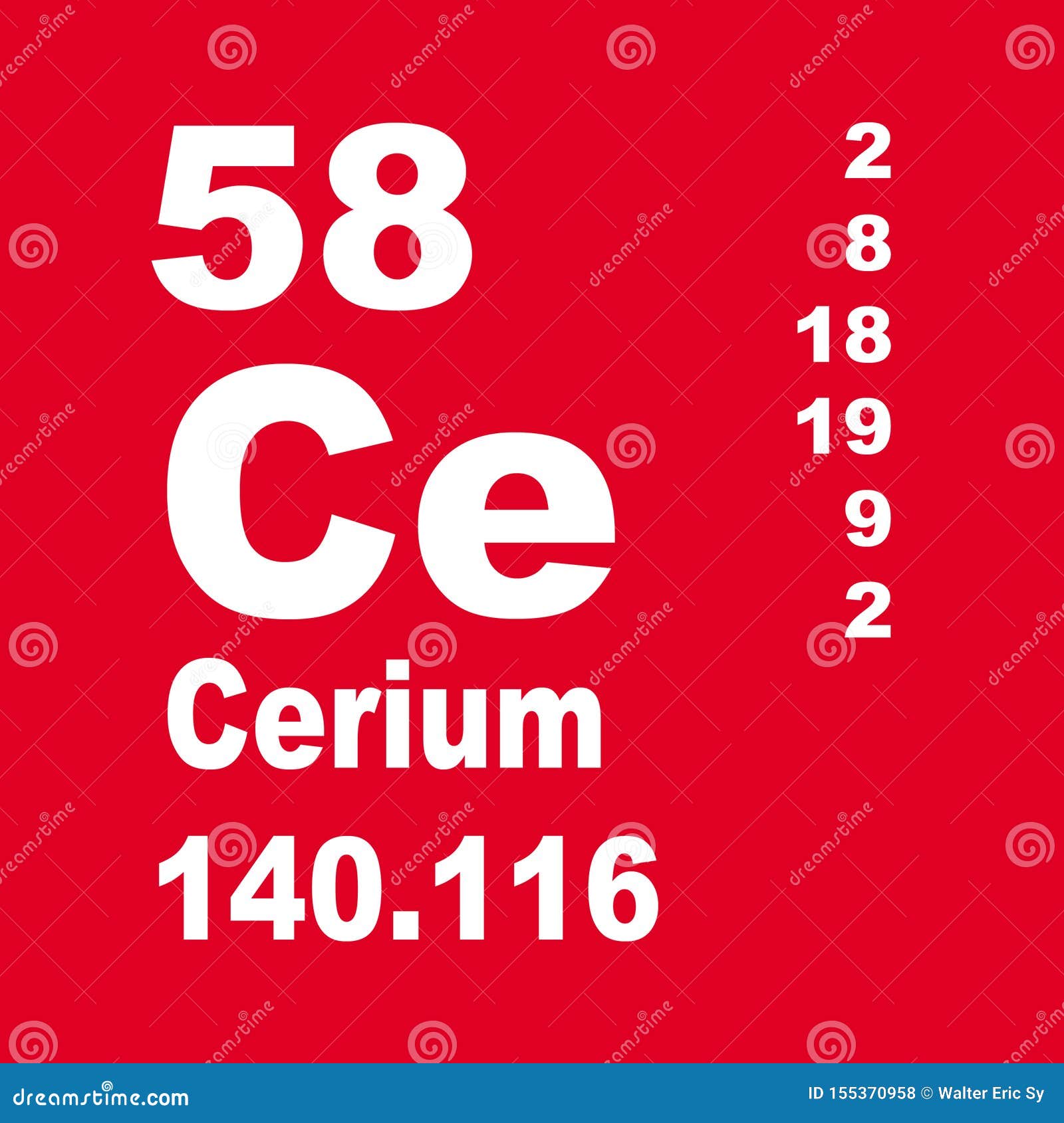 Periodic Table of Elements: Cerium Stock Illustration - Illustration of ...