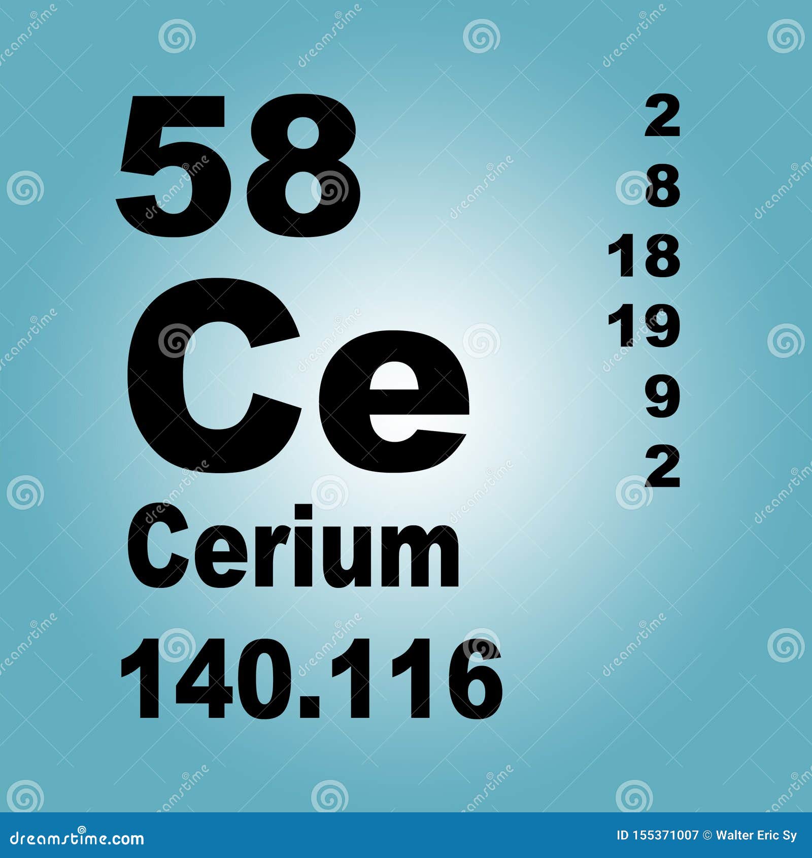 Periodic Table of Elements: Cerium Stock Illustration - Illustration of ...