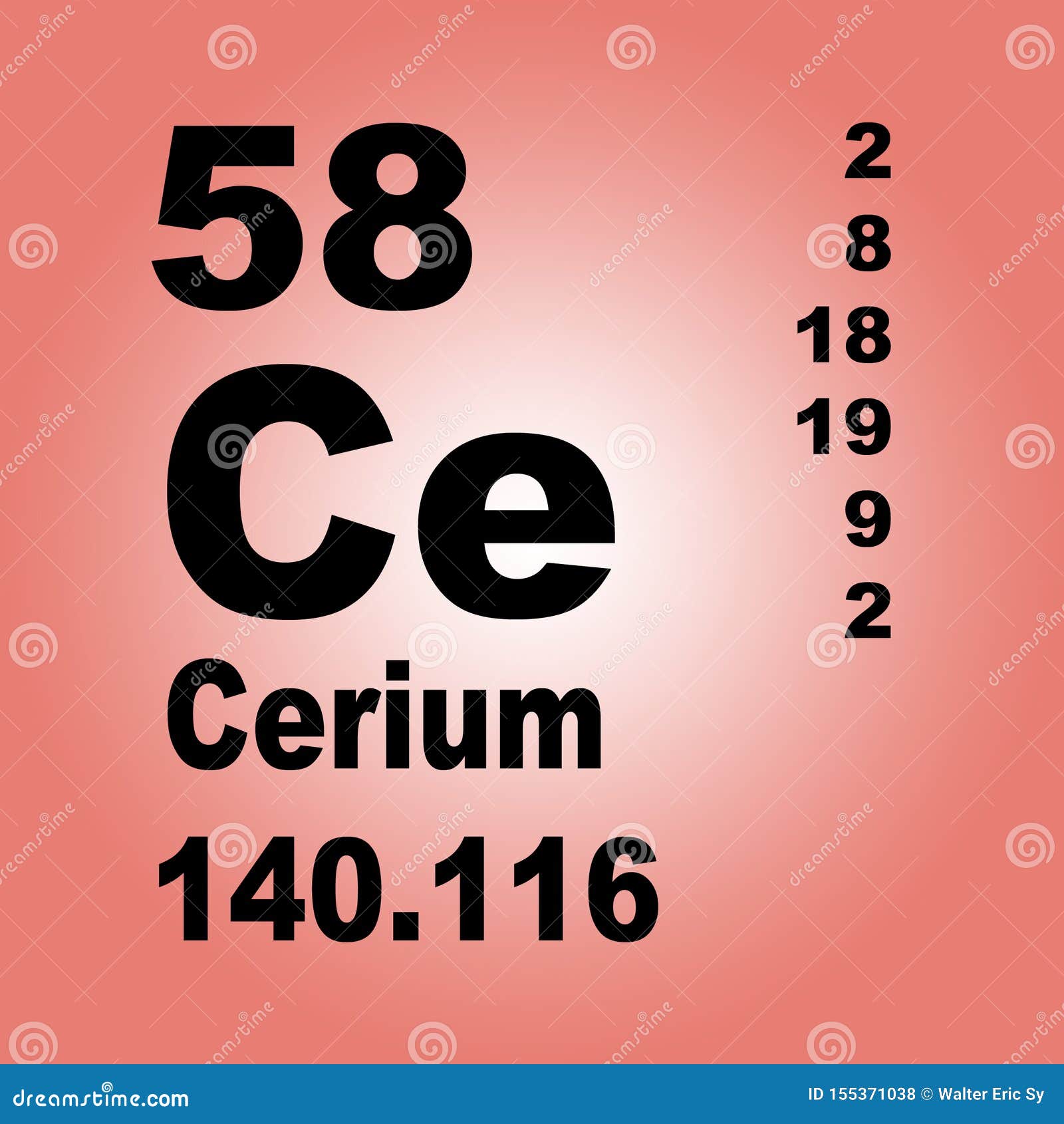 Periodic Table of Elements: Cerium Stock Illustration - Illustration of ...