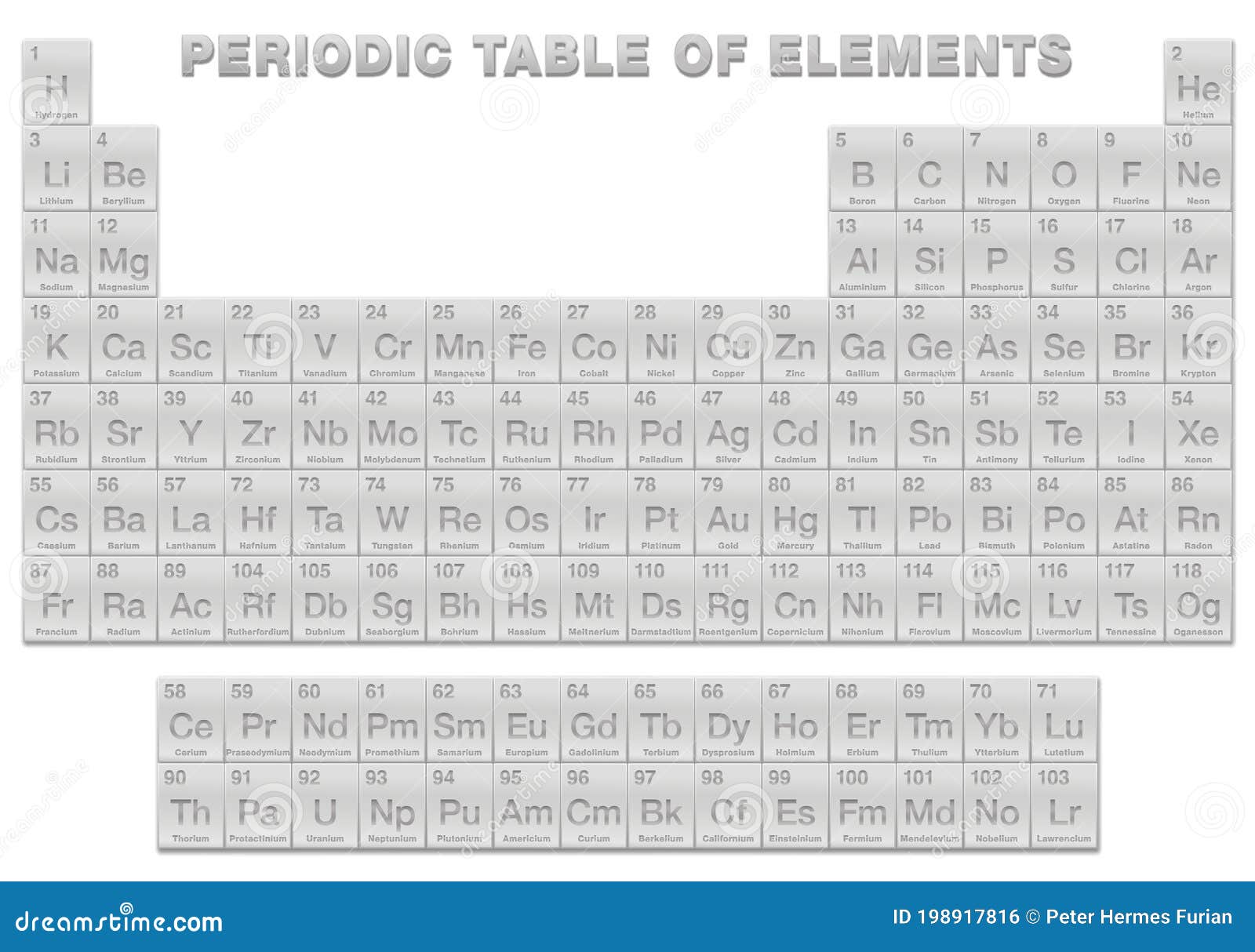 Periodic Table of Elements Silver Gray Stock Vector - Illustration of ...