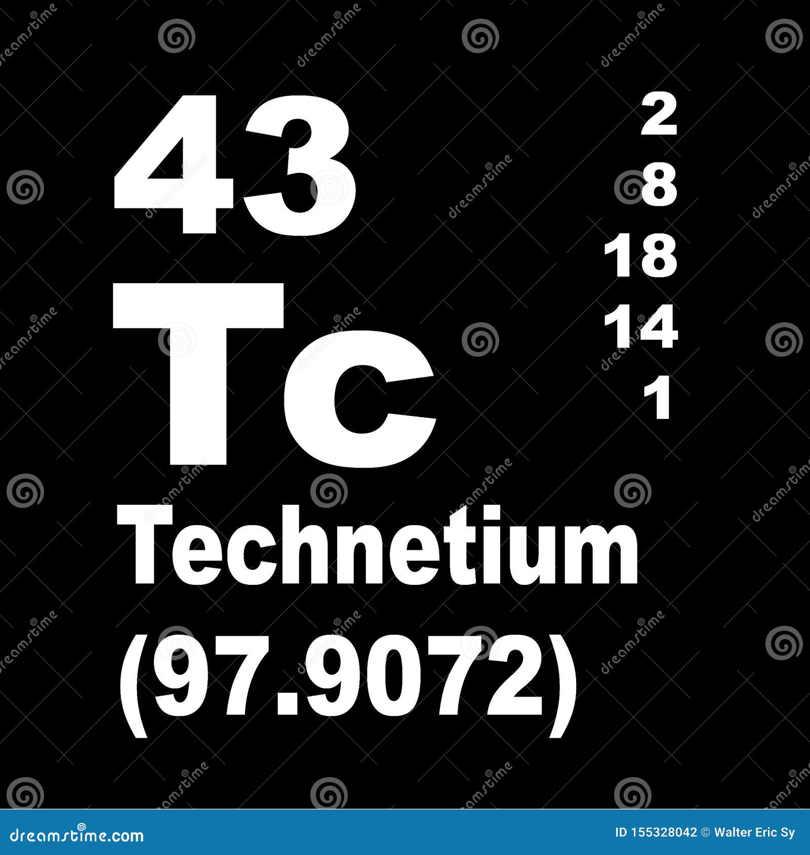 Periodic Table of Elements: Technetium Stock Illustration ...