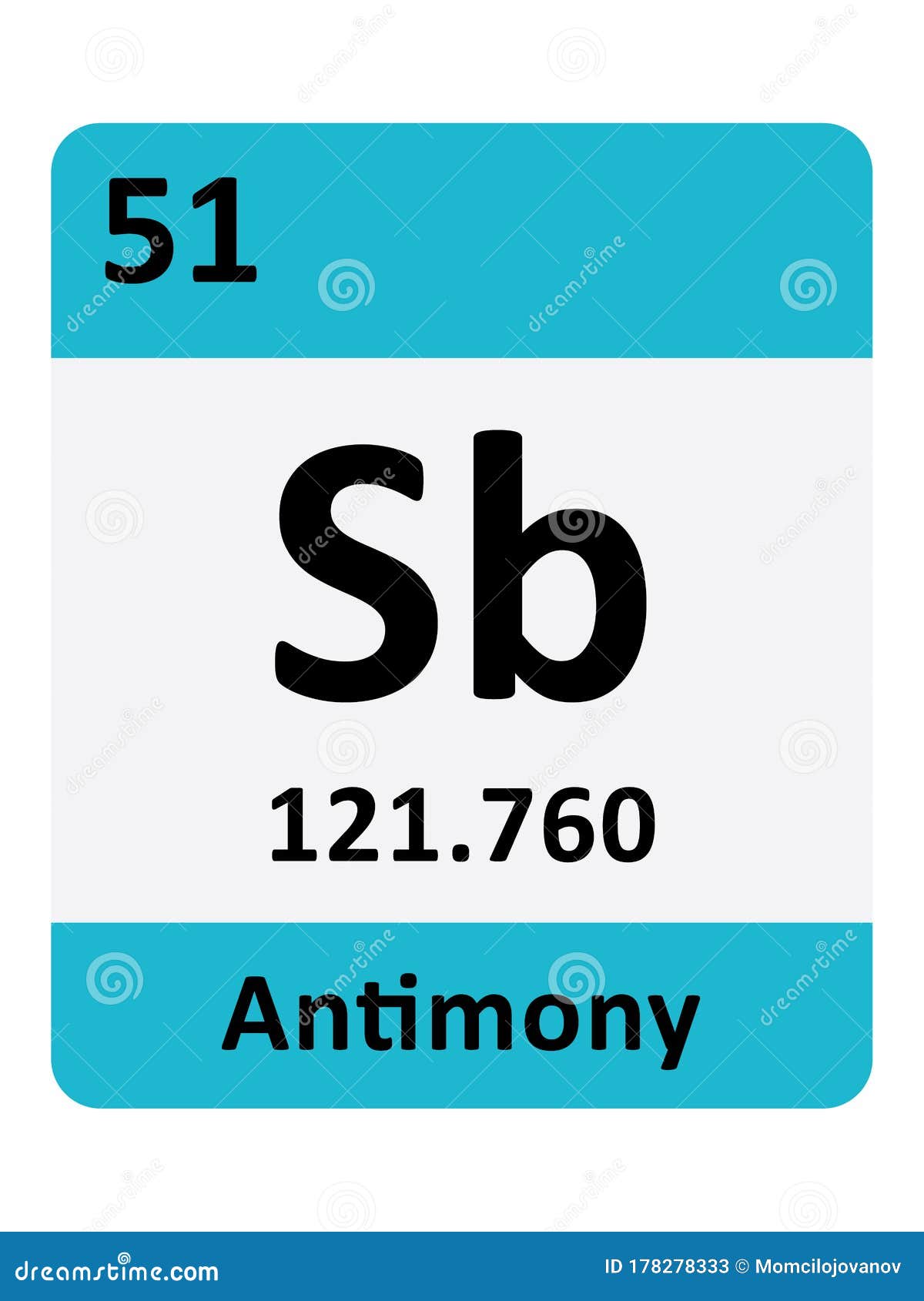 Periodic Table Symbol of Antimony Stock Vector - Illustration of ...
